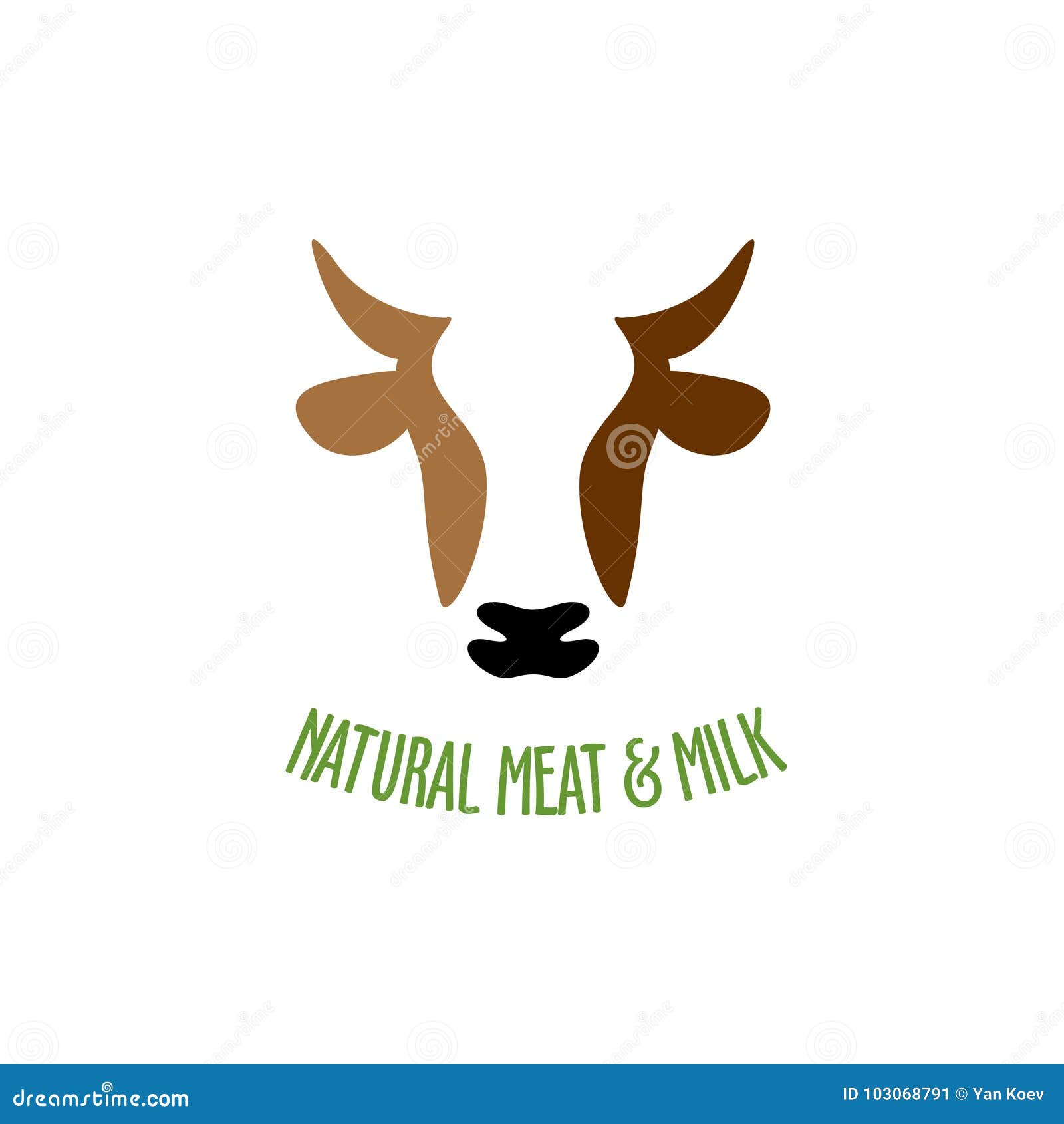 Logo capo della mucca illustrazione vettoriale. Illustrazione di carino ...