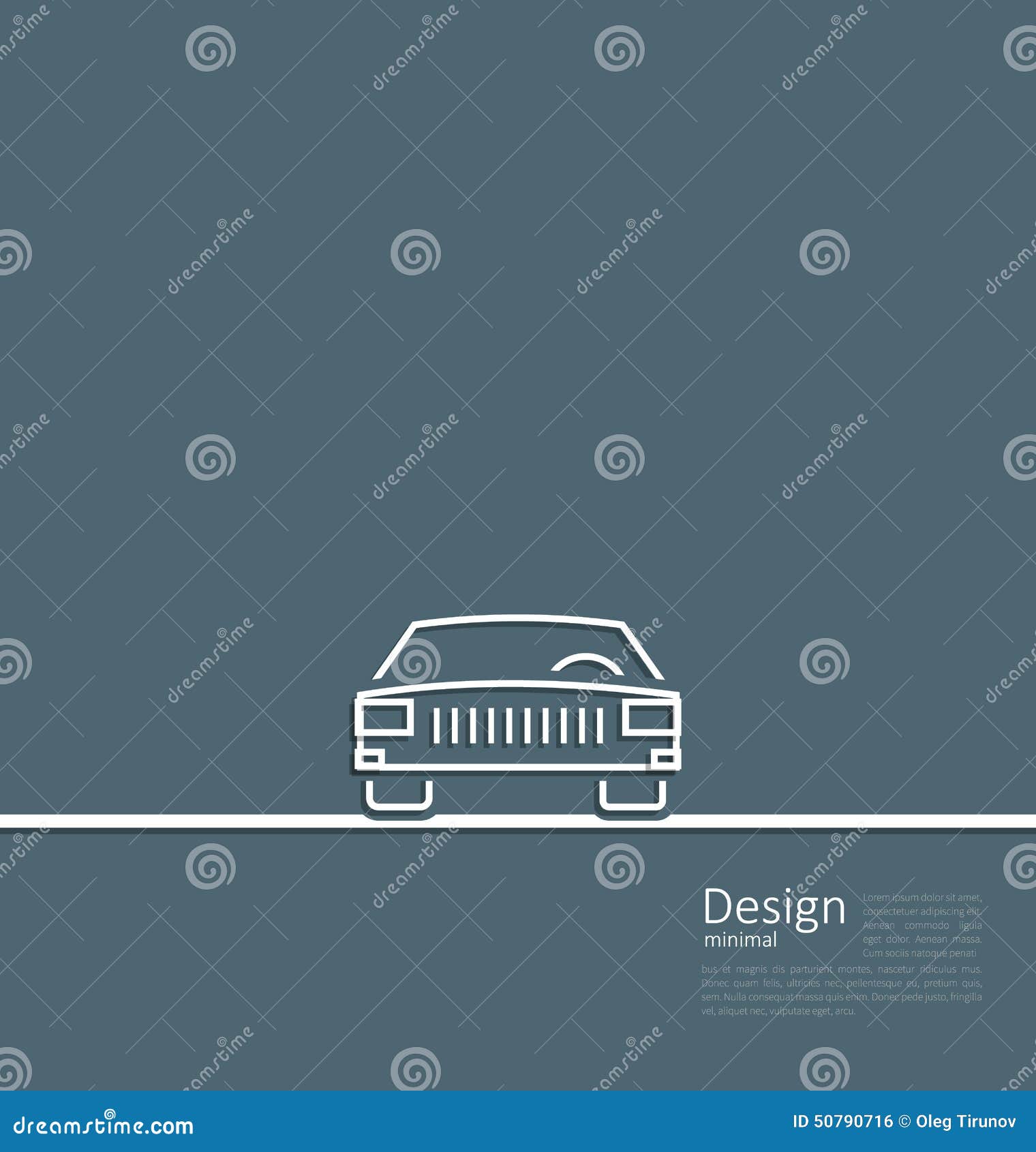 Logo of Car, Front Side, in Minimal Flat Composition in Lines Stock ...