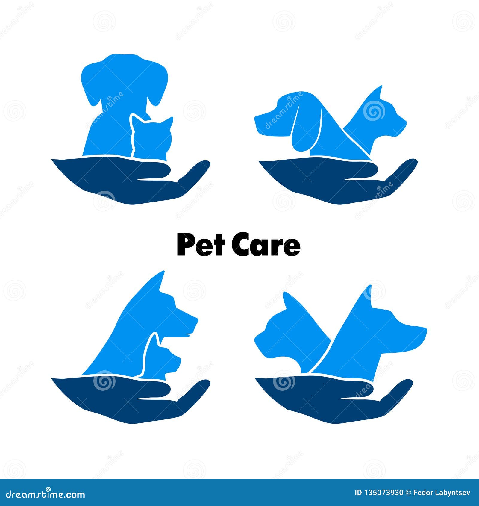 Logo Care of Animals, Symbol of Protection of Vagrant Animals. Stock ...