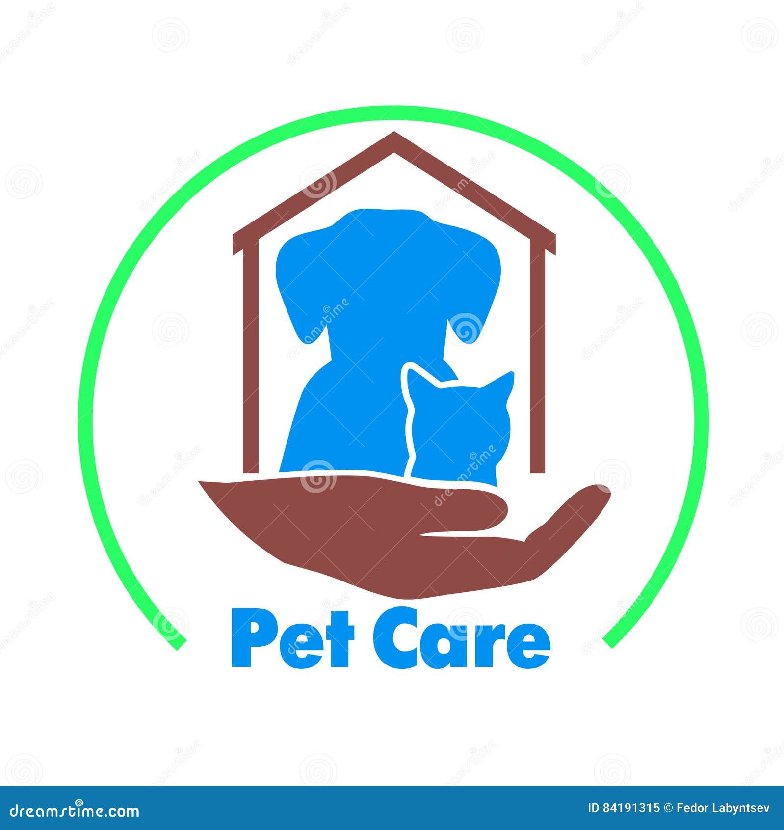 Logo Care of Animals, Symbol of Protection of Vagrant Animals. Stock ...