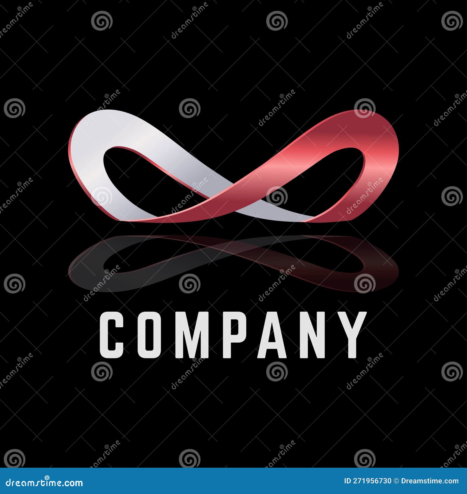 Logo Element Line Infinite Red White Color Stock Vector - Illustration ...