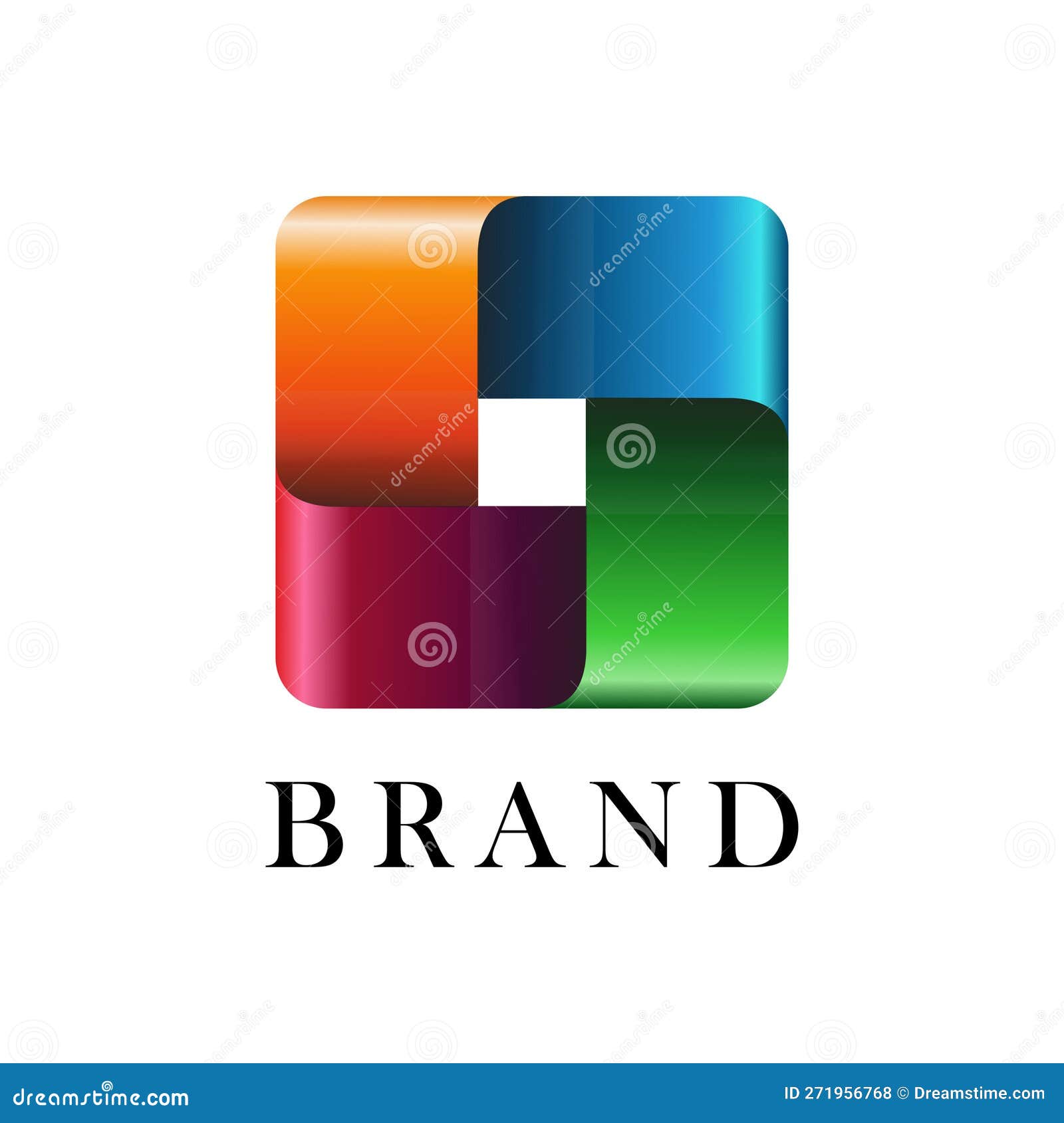 Logo Element Square Four Color Stock Vector - Illustration of lighting ...