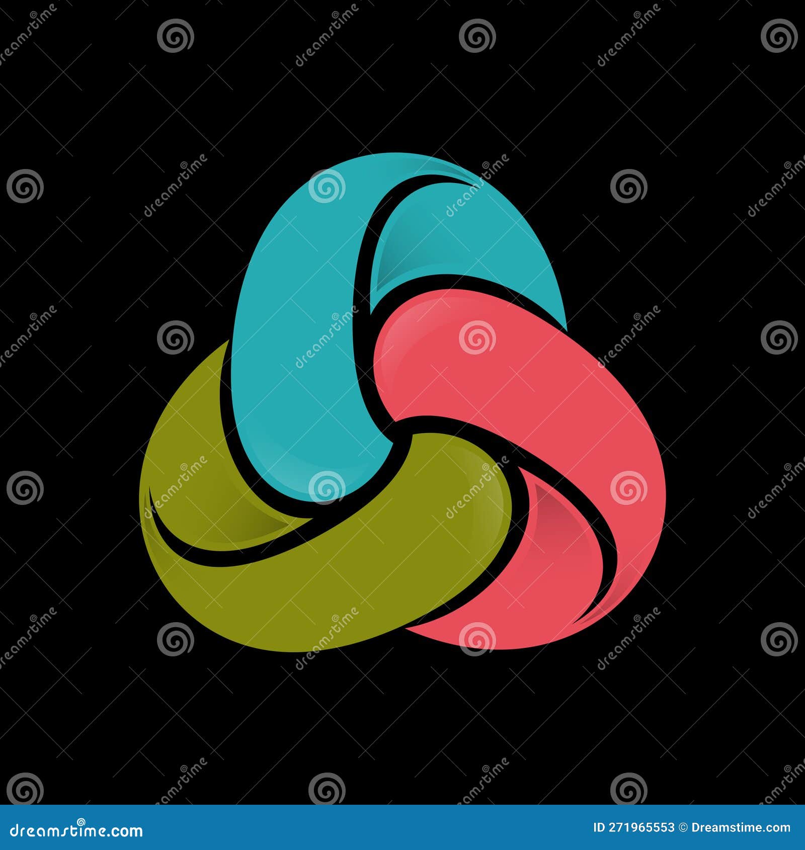 Logo Element Three Oval Simple Stock Vector - Illustration of logo ...