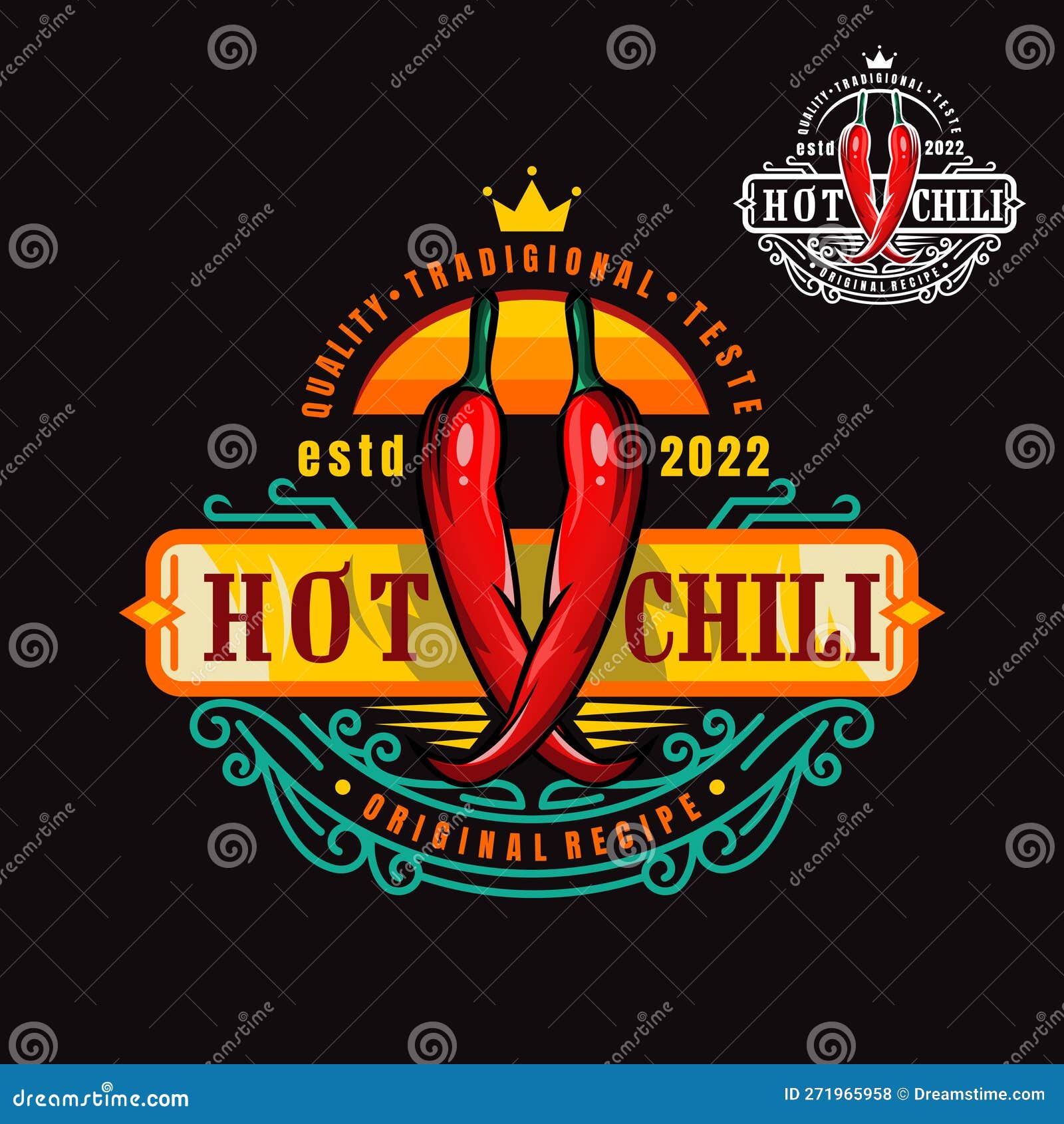 Logo Hot Chili stock vector. Illustration of signage - 271965958