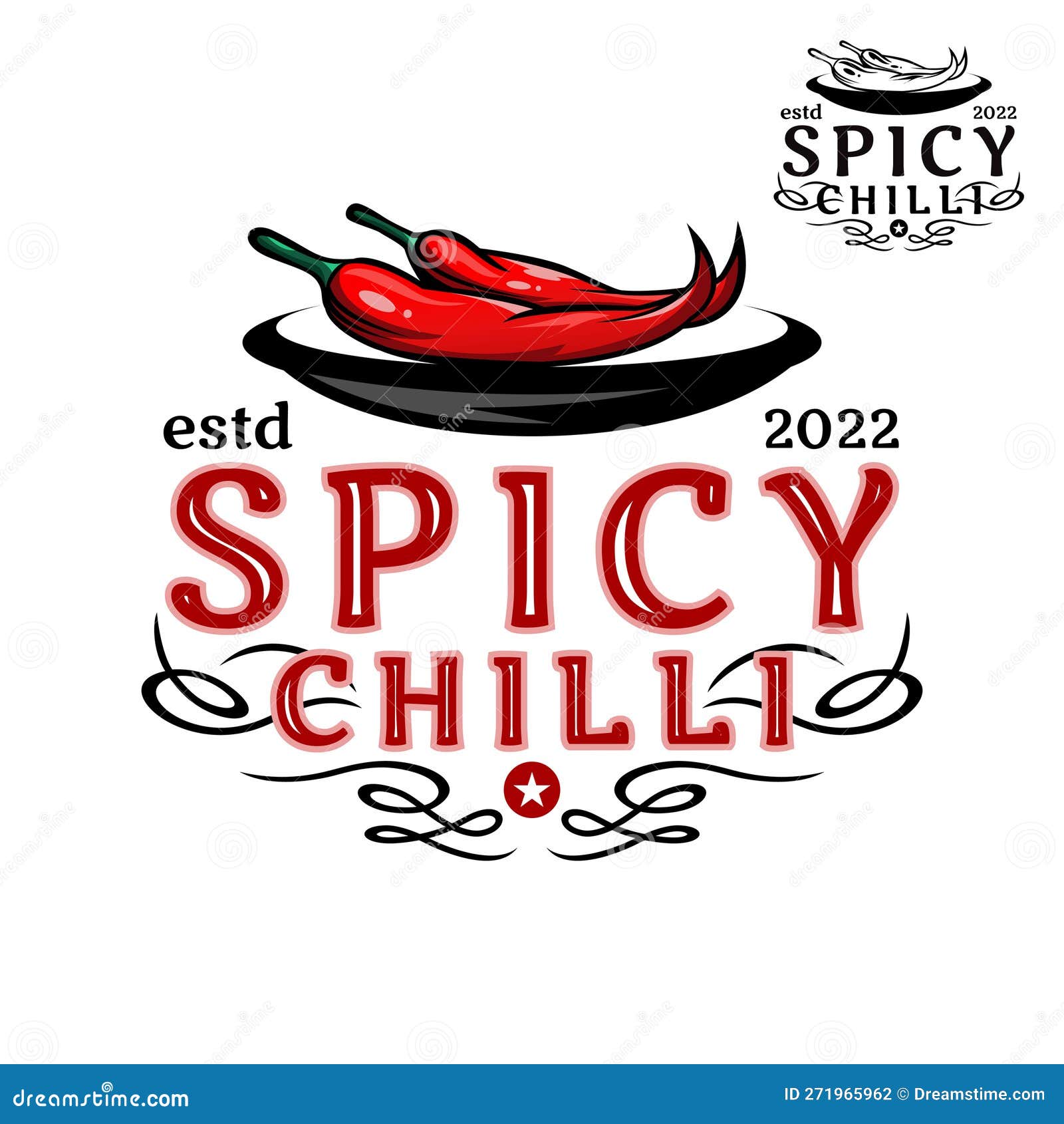 Logo Spicy Chili stock vector. Illustration of line - 271965962