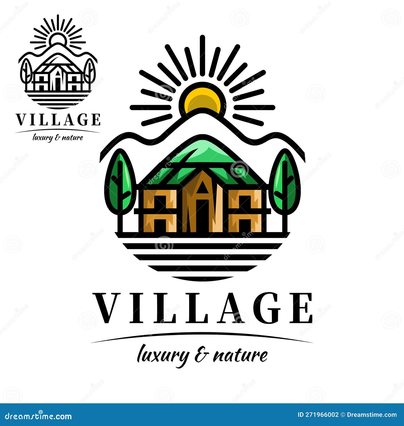 Logo Village Nature stock vector. Illustration of diagram - 271966002
