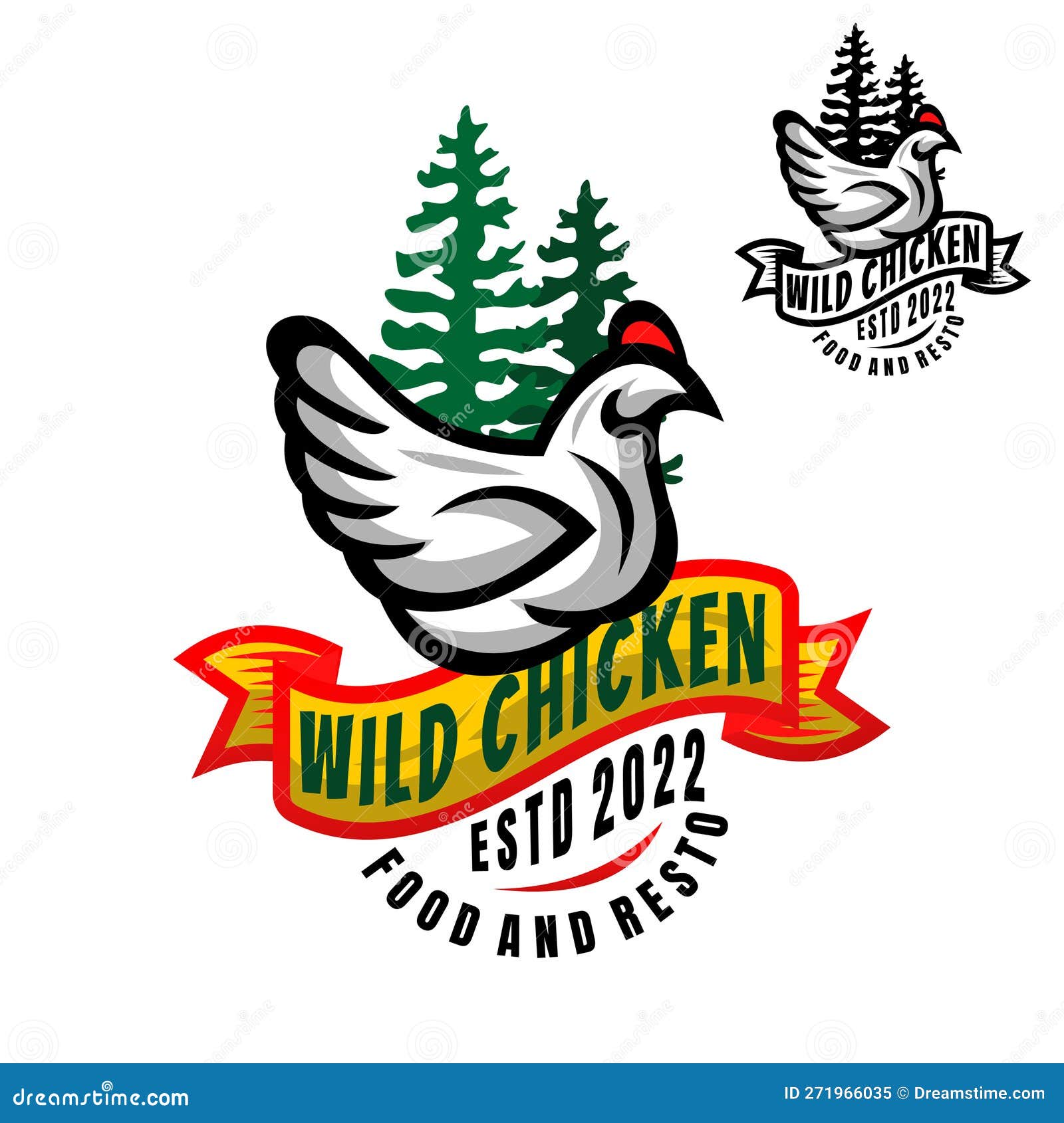 Logo Wild Chicken stock vector. Illustration of poster - 271966035