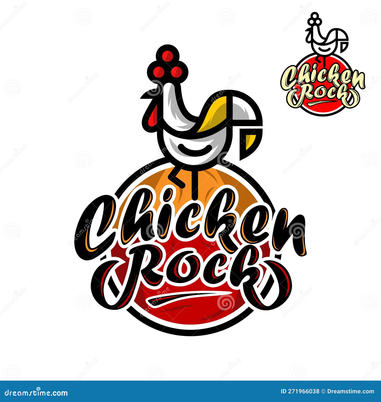Logo Chicken Rock stock vector. Illustration of cartoon - 271966038