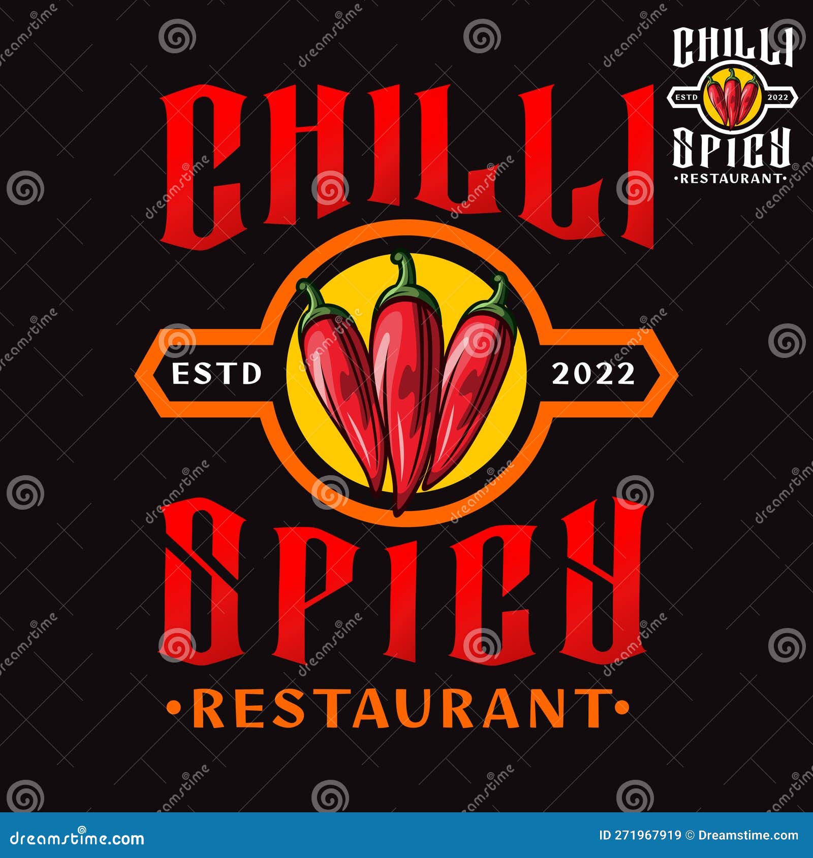 Logo Chili Restaurant stock vector. Illustration of template - 271967919