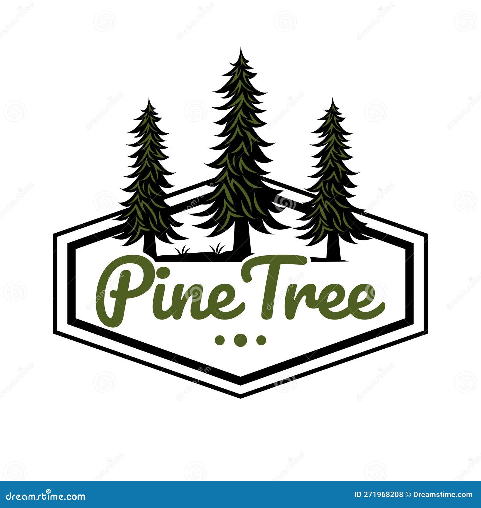 Logo Three Pine Tree stock vector. Illustration of pine - 271968208