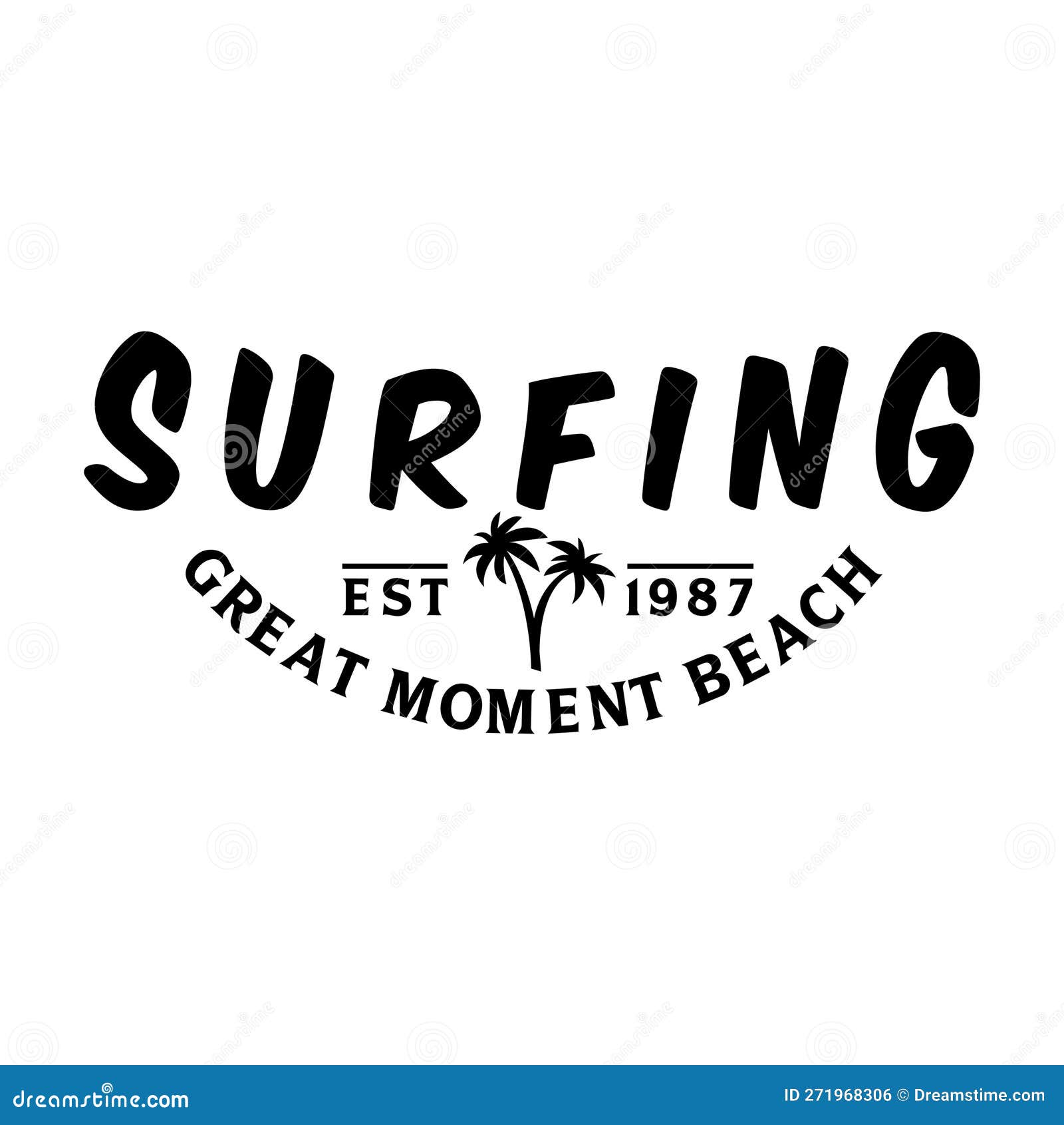 Logo Lettering Surfing Beach Stock Vector - Illustration of summer ...