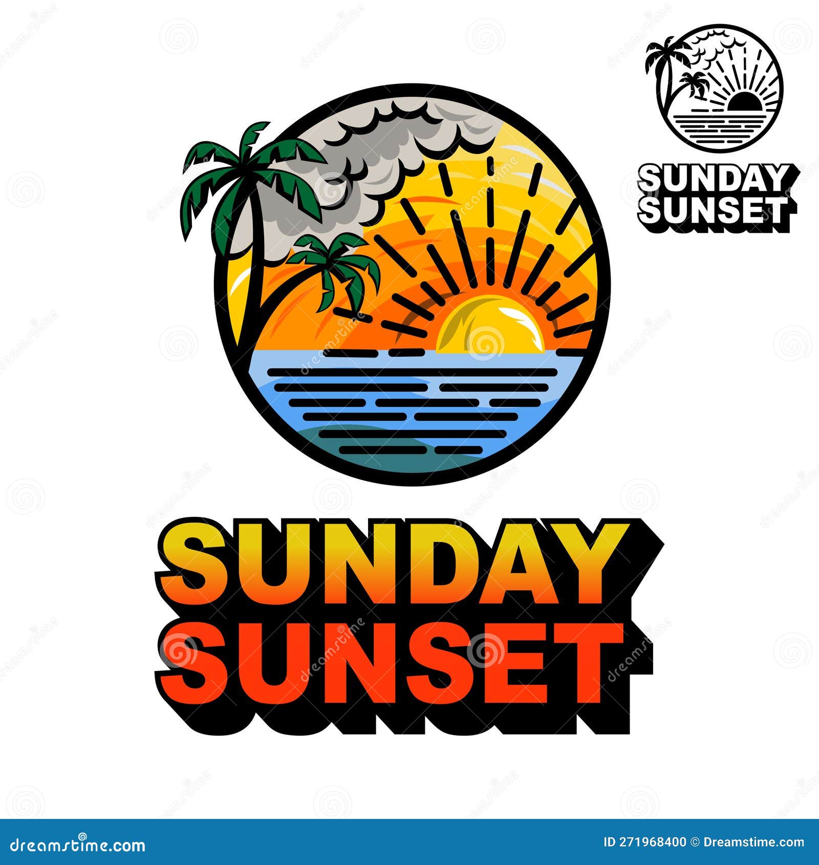 Logo Sunday Sunset stock vector. Illustration of presentation - 271968400