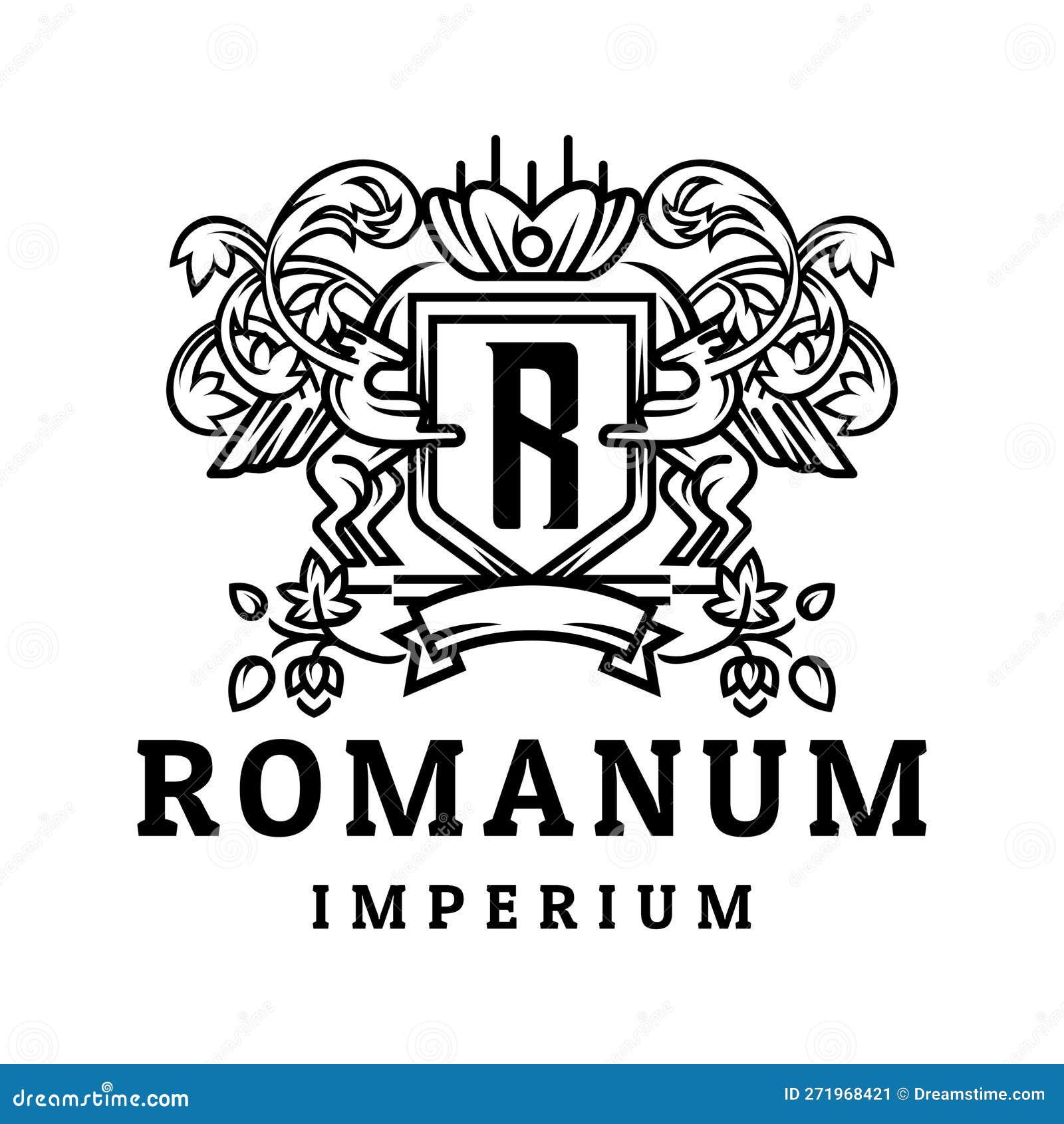 Logo Roman Letter R stock vector. Illustration of drawing - 271968421