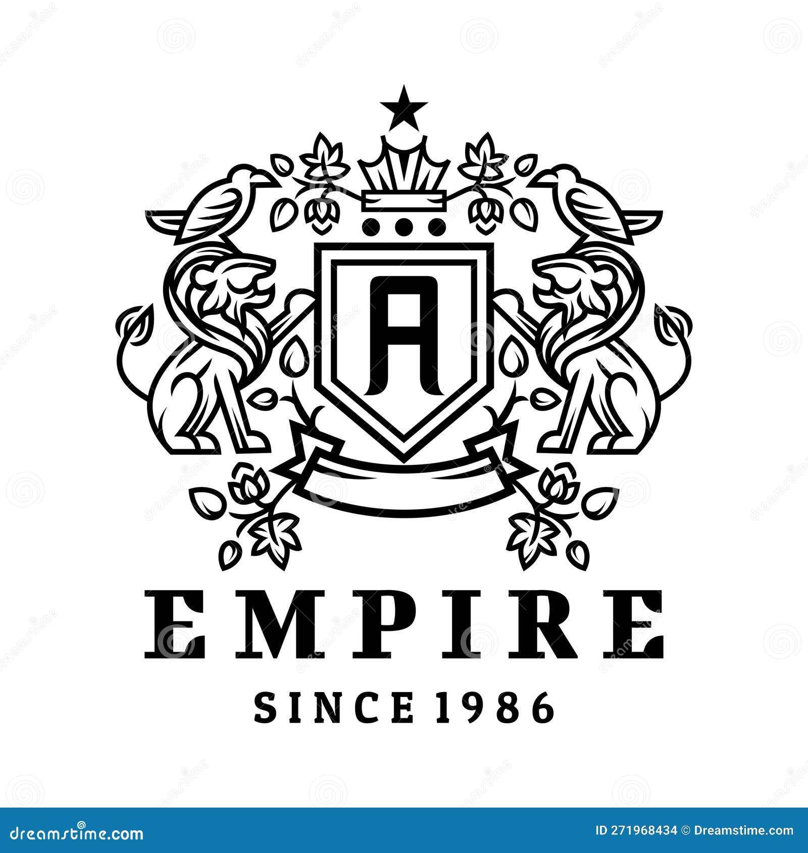Logo Empire Lion Letter stock illustration. Illustration of line ...