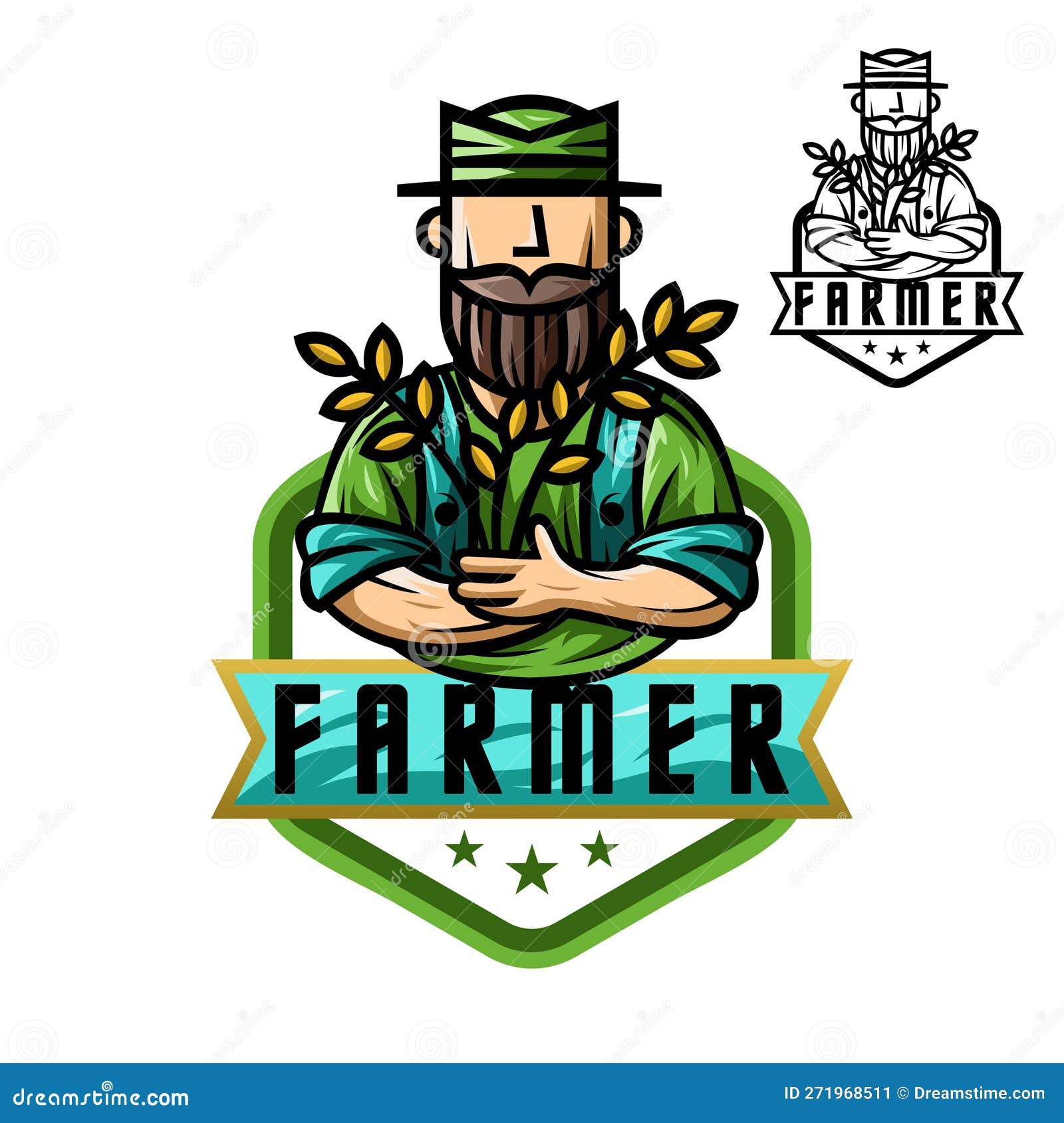 Logo Farmer Men stock vector. Illustration of good, presentation ...