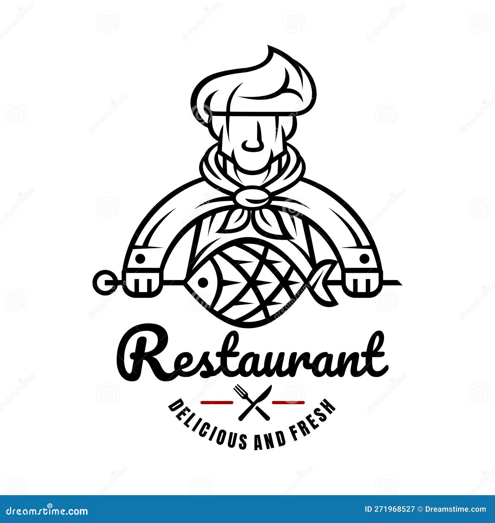 Logo Restaurant Man stock vector. Illustration of cooking - 271968527
