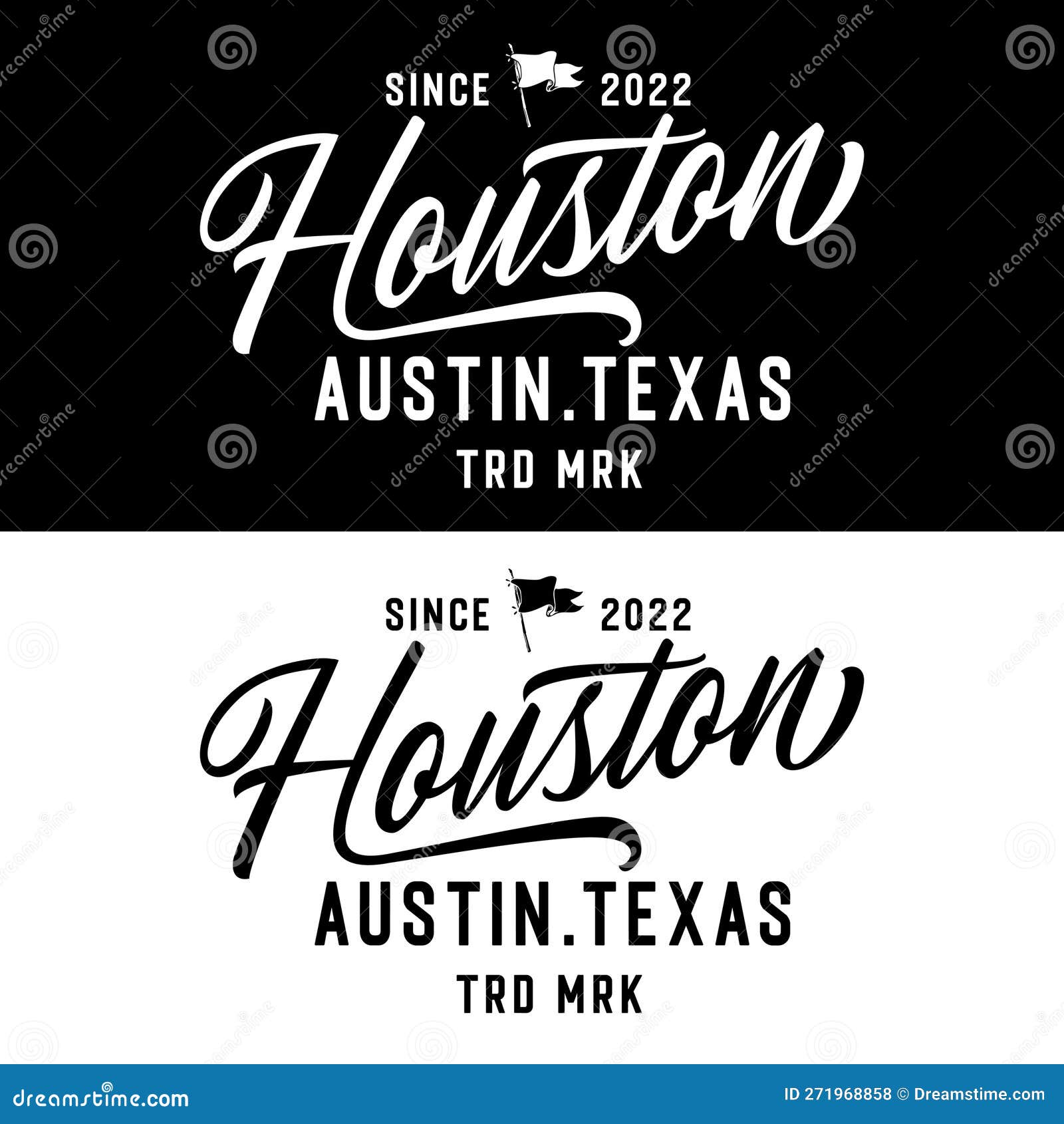 Typography Logo Houston Austin Texas Stock Vector - Illustration of ...