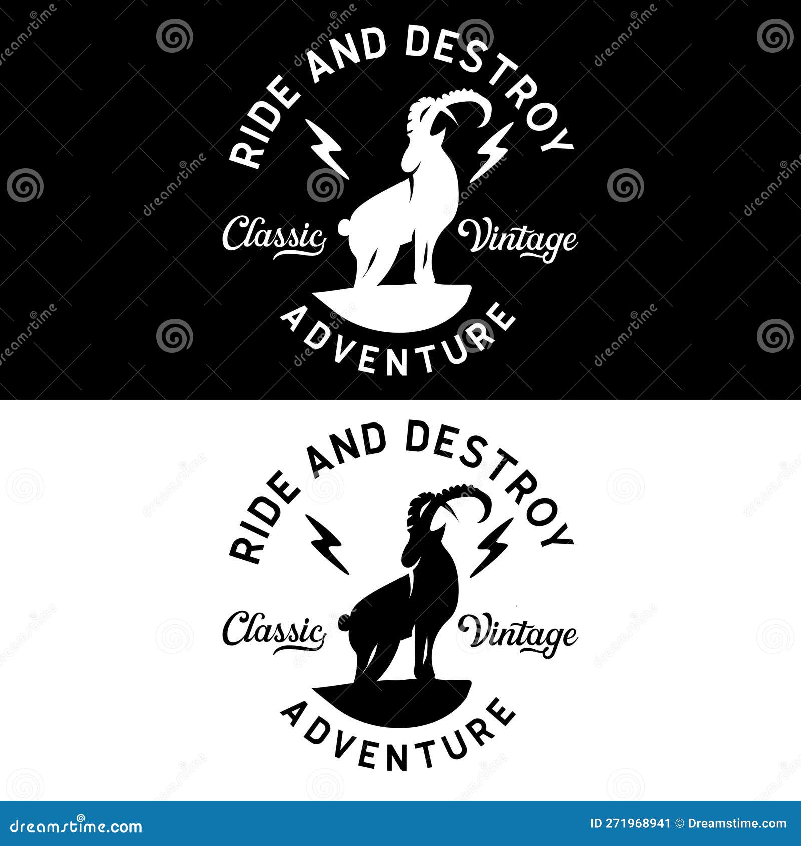 Typography Logo Ride and Destroy Stock Vector - Illustration of ...