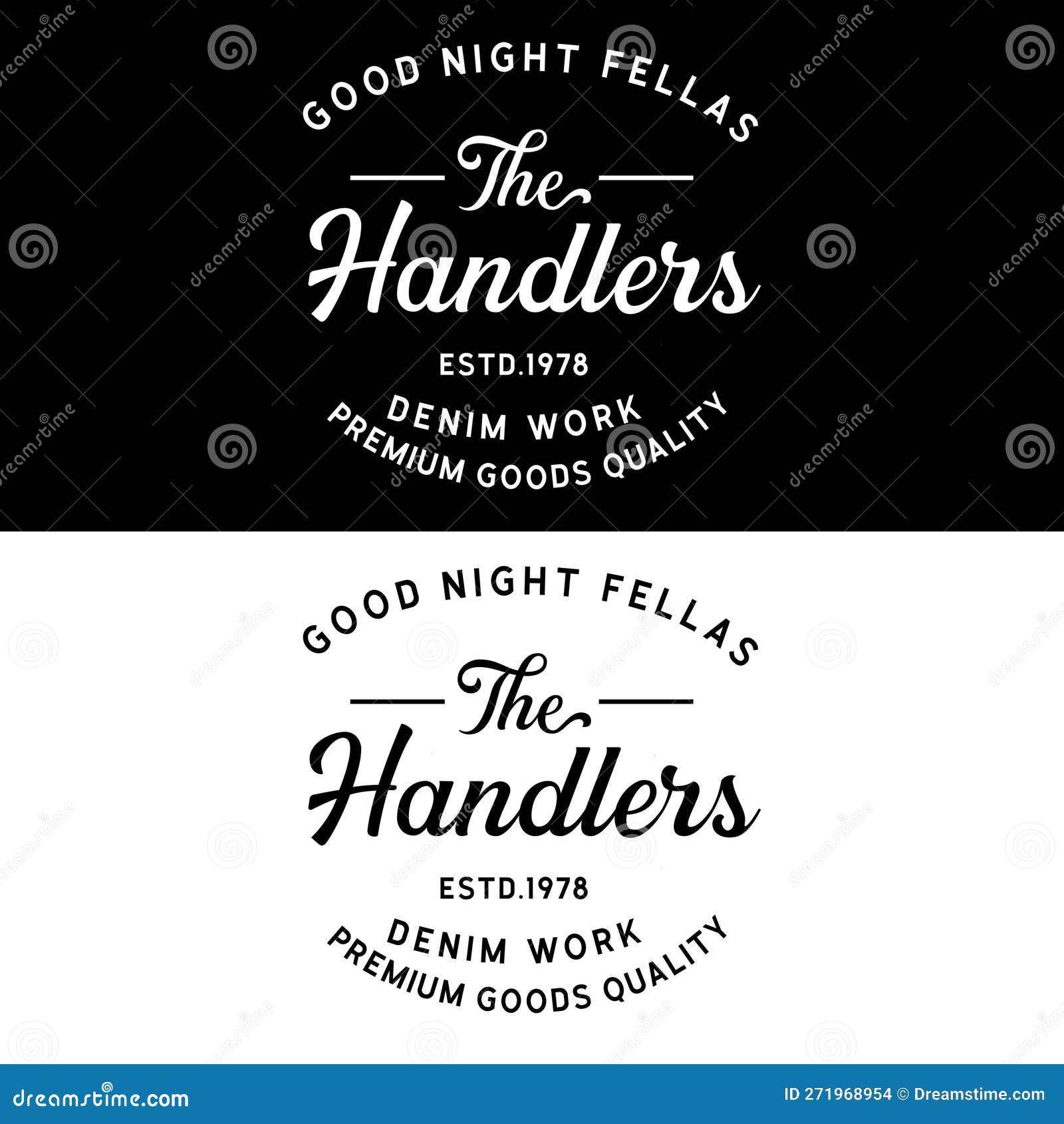 Typography Logo Handlers Denim Work Stock Vector - Illustration of ...