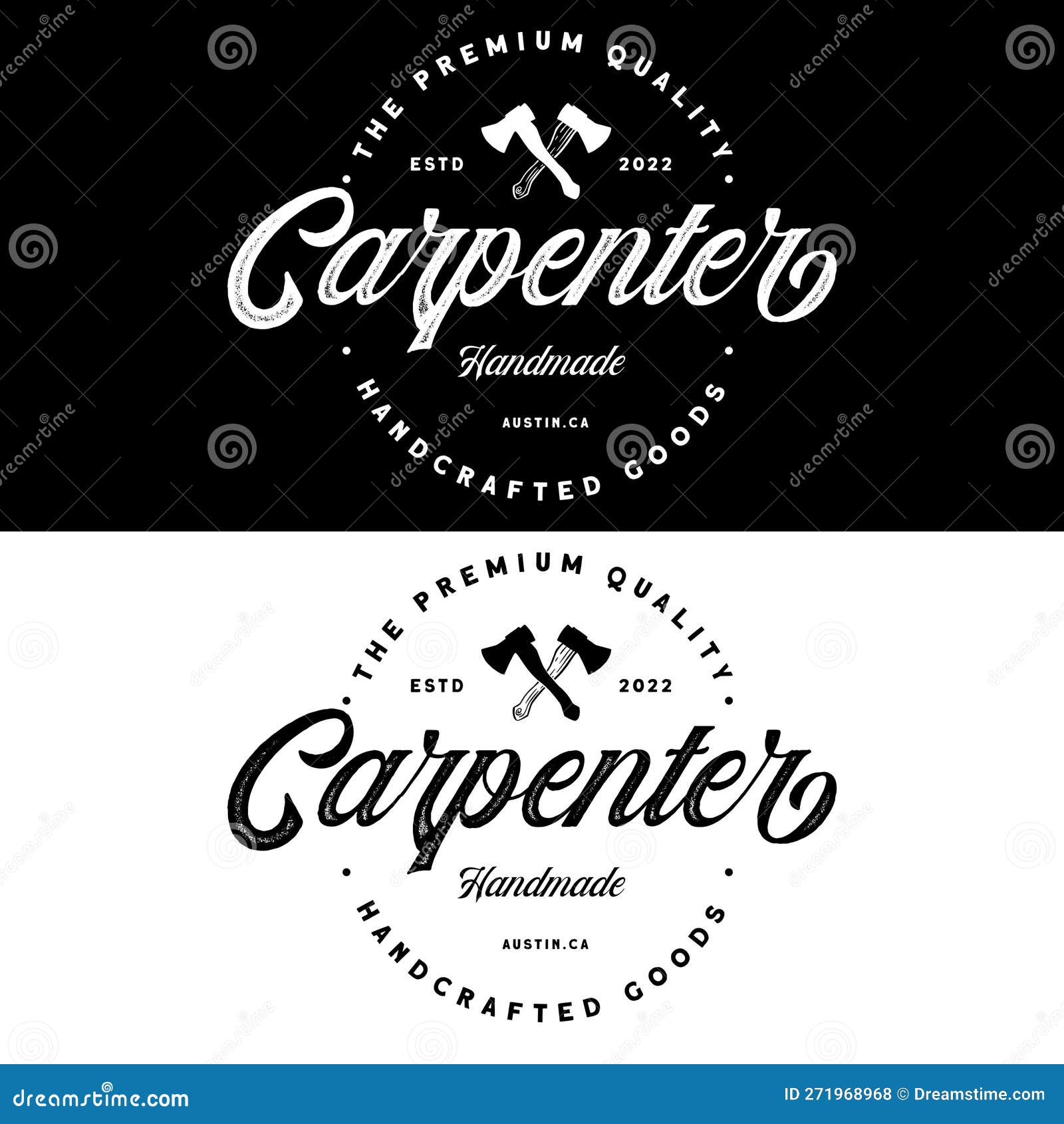 Typgraphy Logo Carpenter stock vector. Illustration of wood - 271968968