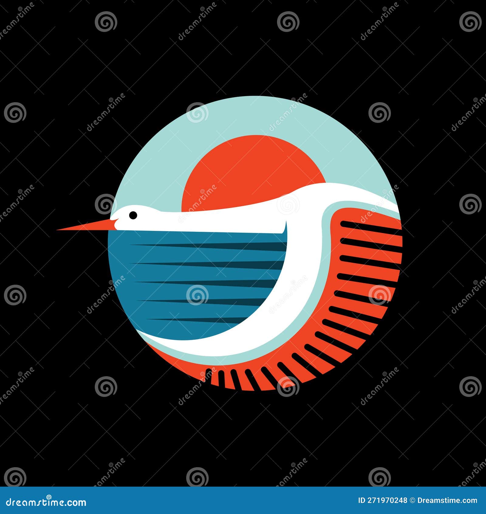Circle Seabird Logo stock vector. Illustration of text - 271970248