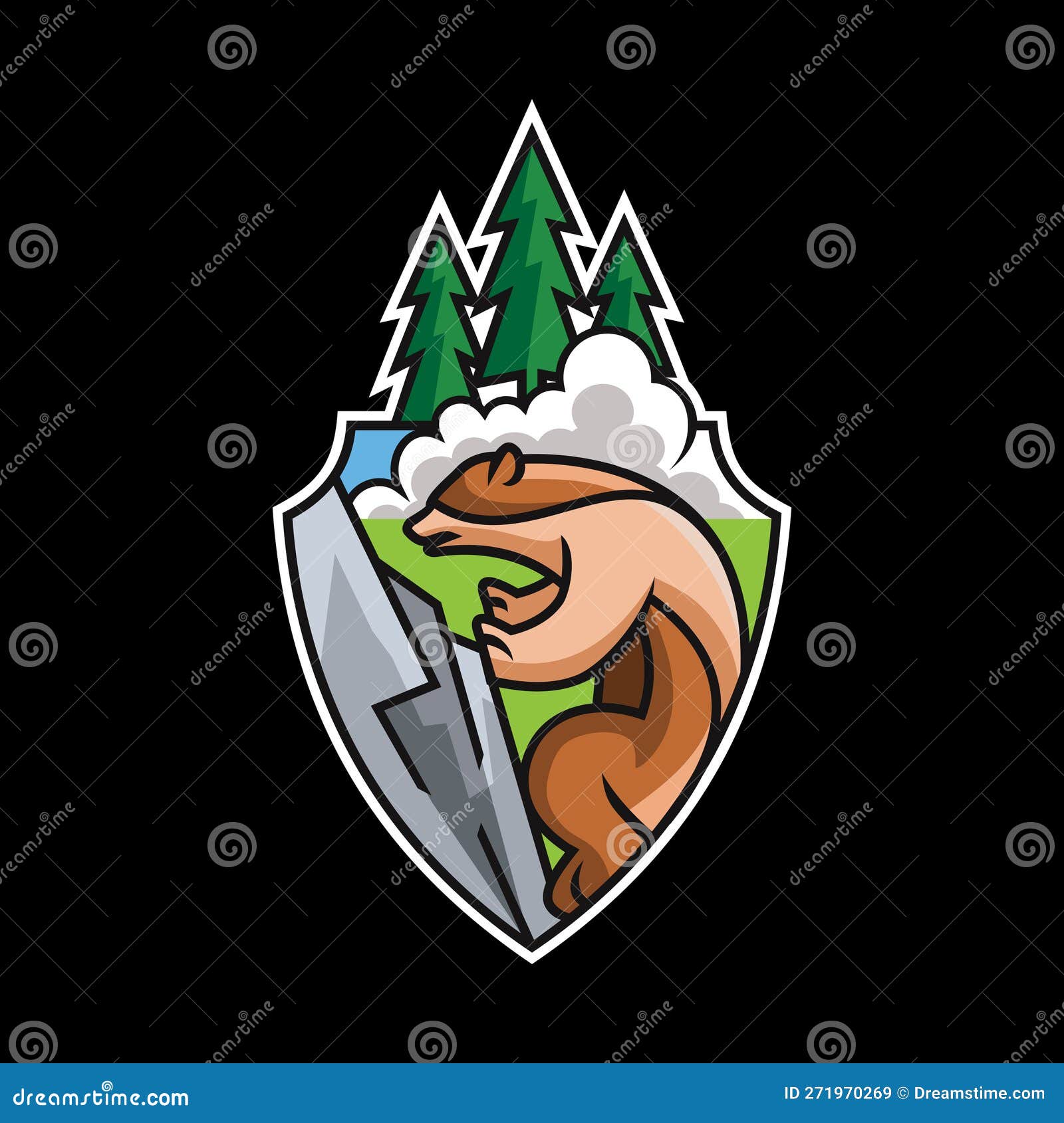 Forest Bear Logo stock vector. Illustration of logofor - 271970269