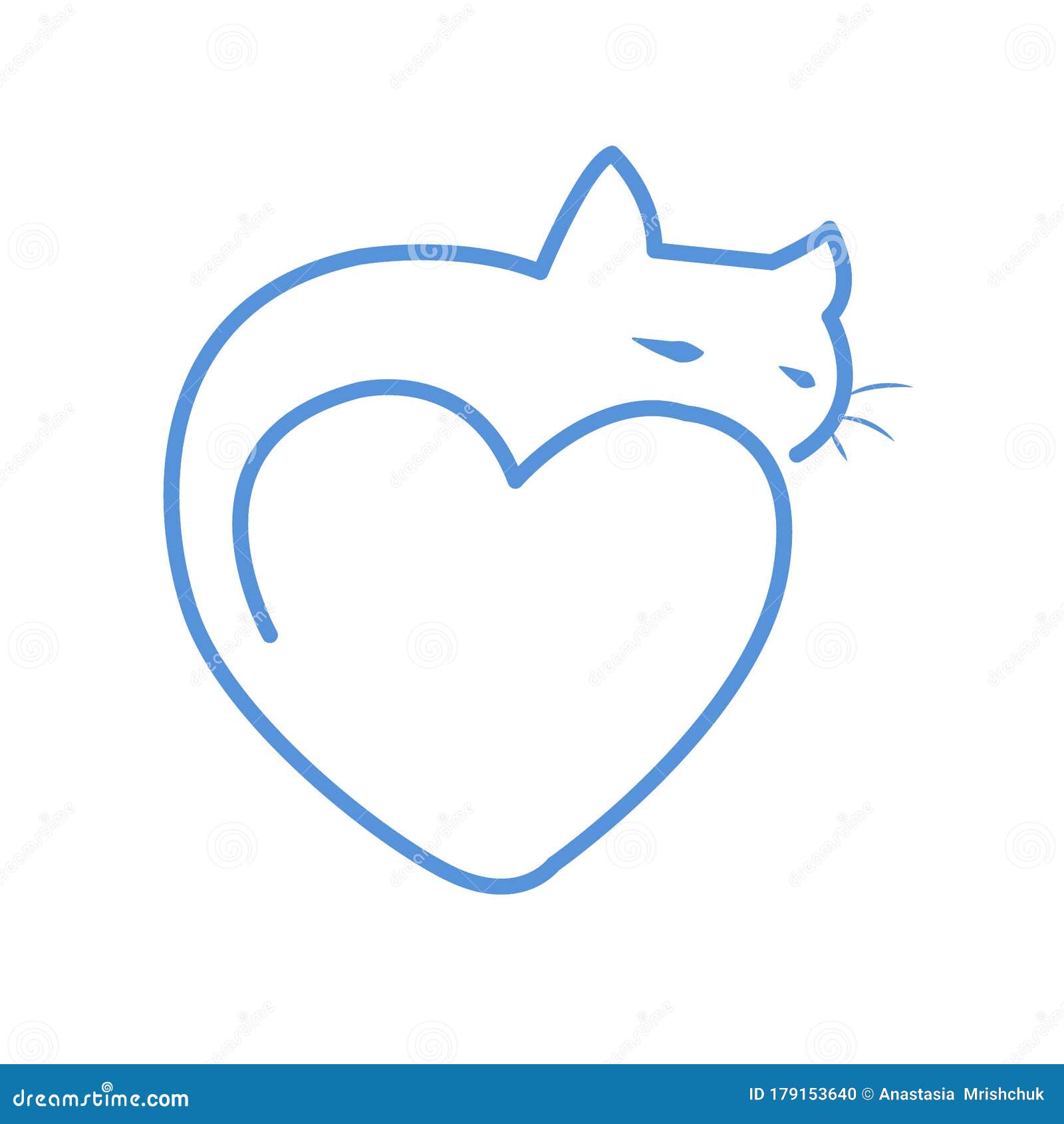 Logo Cat with Black and White Wool Vector Illustration Stock ...