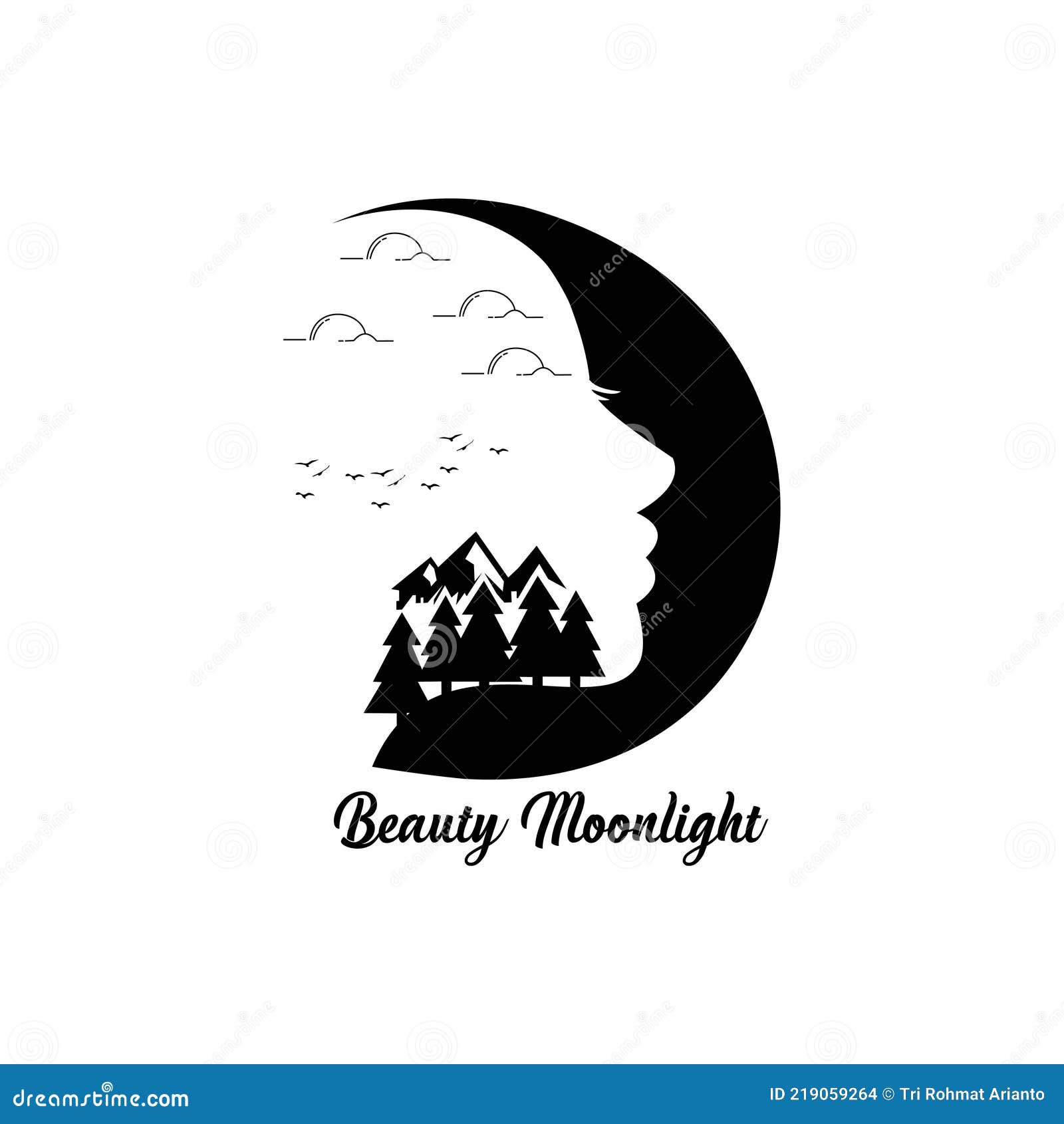 Moonlight logo. stock vector. Illustration of brand - 219059264