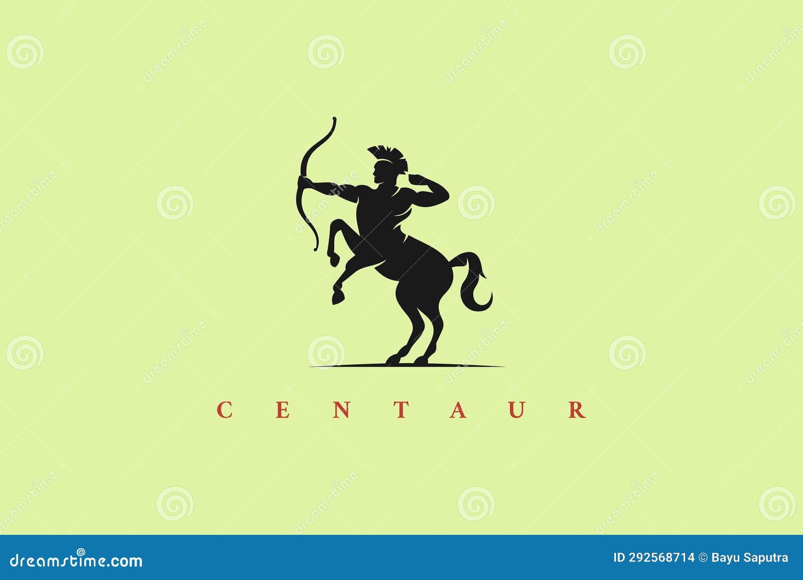 Logo Centaur Silhouette Warrior Arrow Stock Illustration - Illustration ...