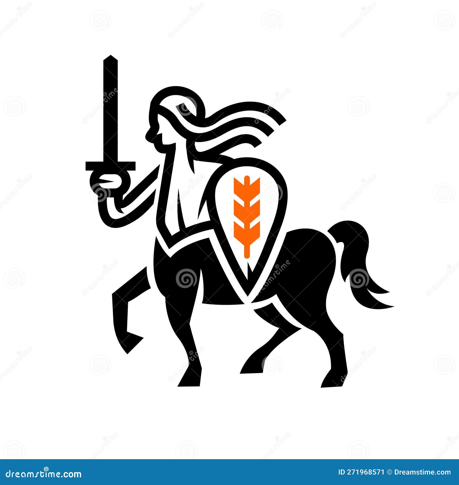 Logo Centaur Warrior stock vector. Illustration of centaur - 271968571