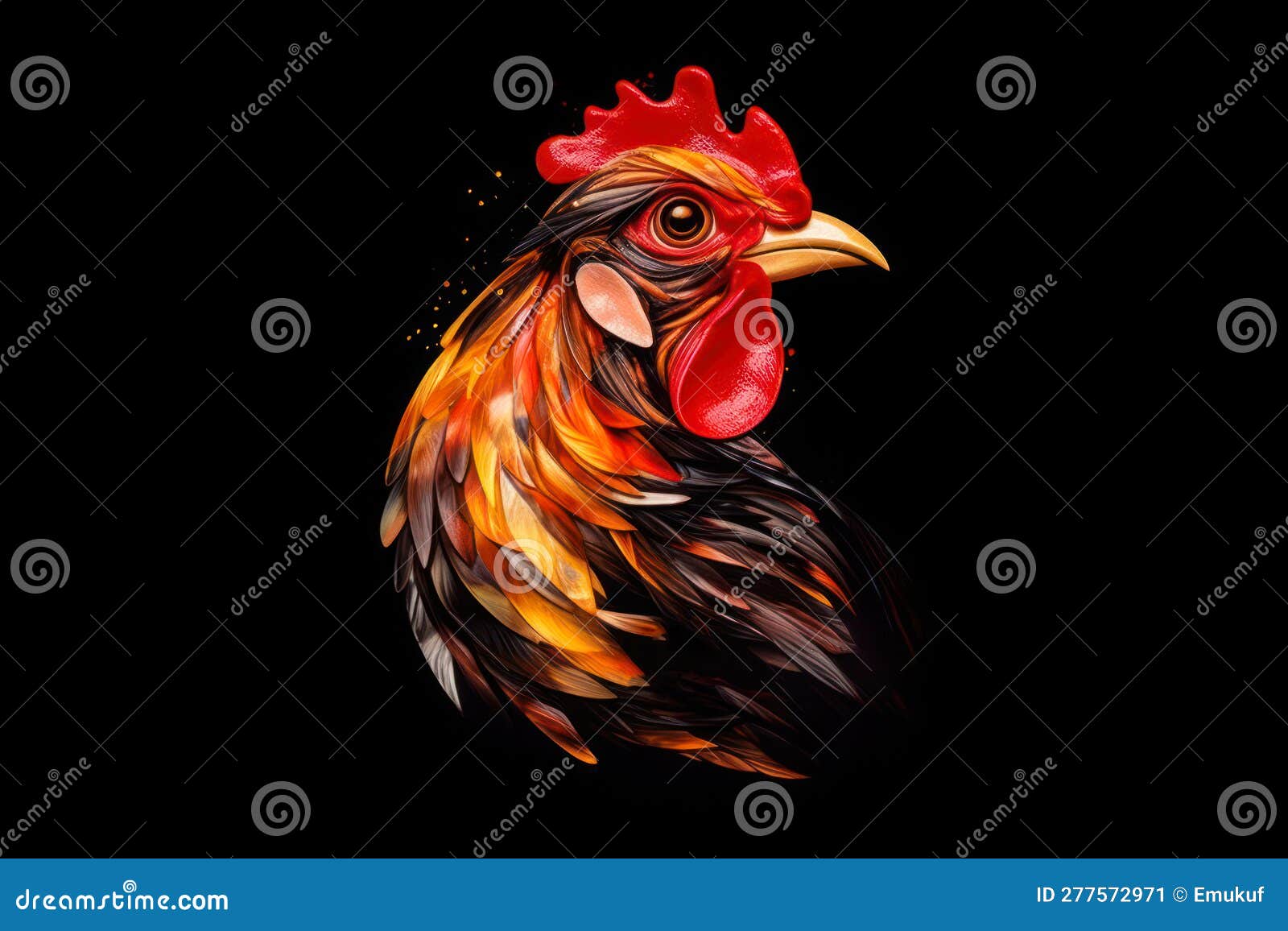 Logo for Chicken Meat Products on Black Background Generative Ai Stock ...