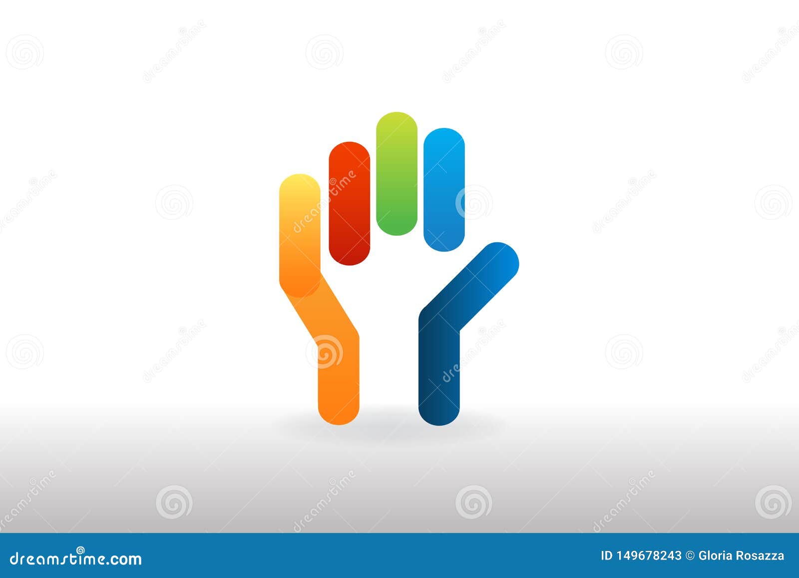 Logo Children Colorful Hand Vector Design Stock Vector - Illustration ...