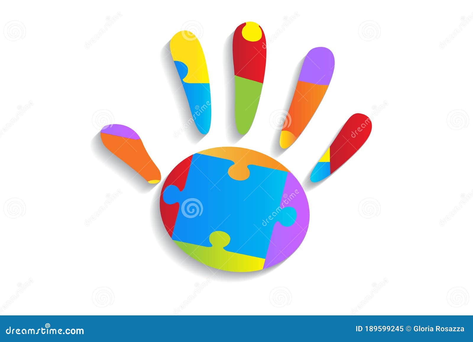 Logo Children Hand Puzzle Artwork Stock Vector - Illustration of ...