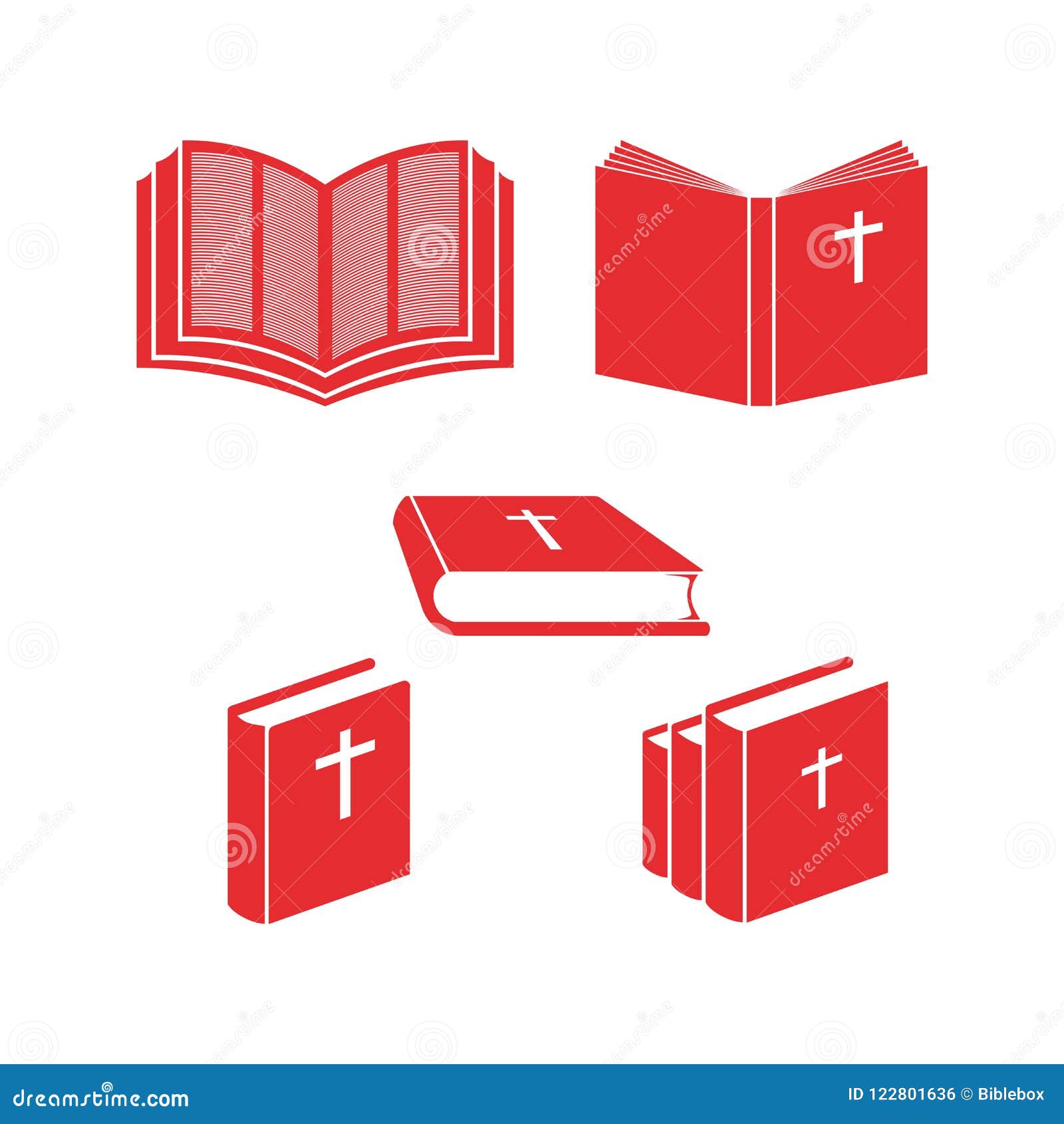 Logo of the Church. Set of Bible Icons Stock Vector - Illustration of ...