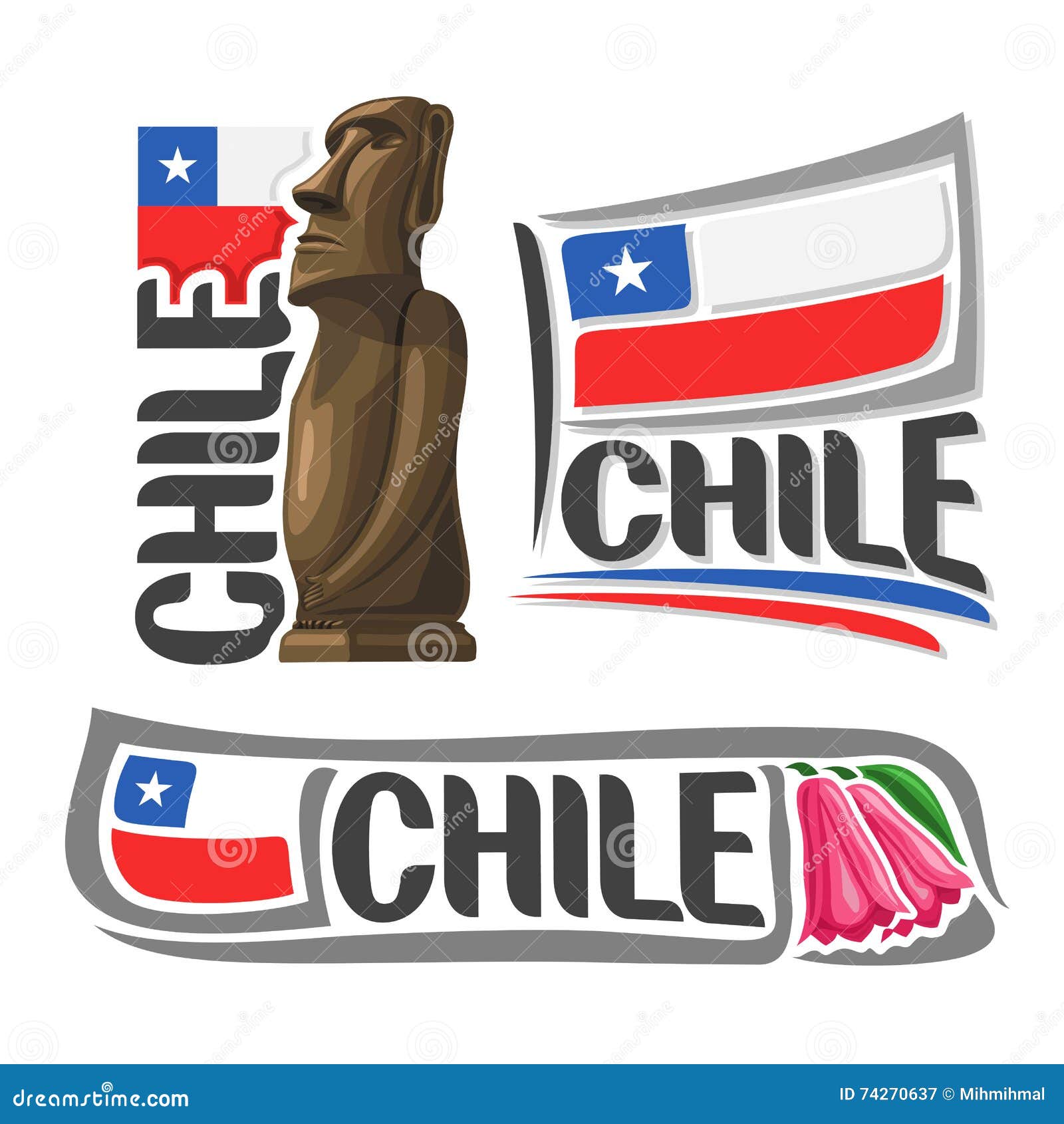 Logo Cile di vettore illustrazione vettoriale. Illustrazione di emblema ...