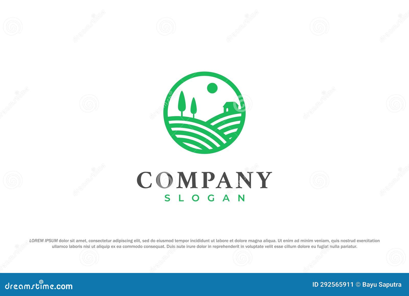 Logo Circle Farm Green Tree Stock Illustration - Illustration of ...