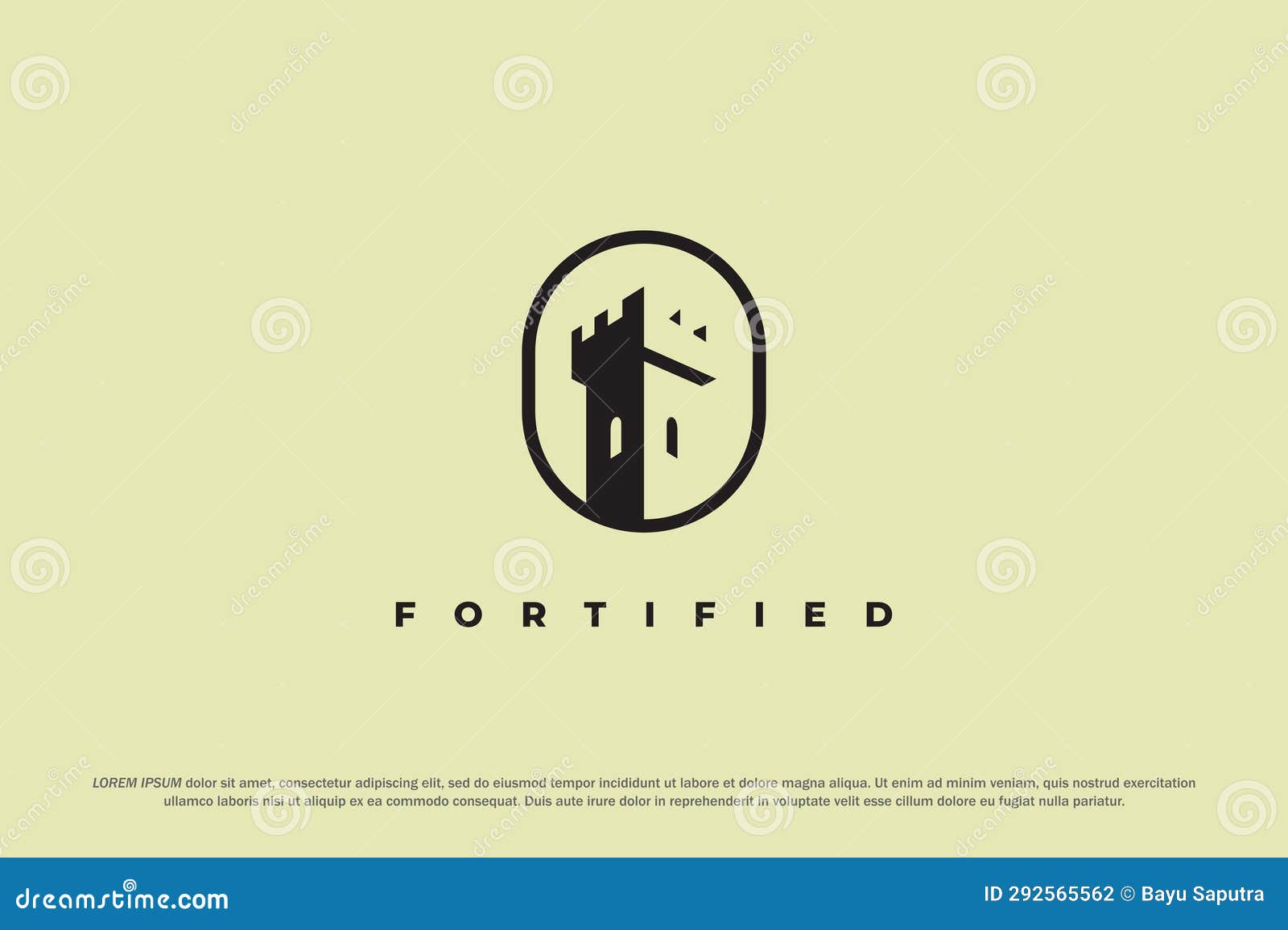 Logo Circle Fort Shield Castle Silhouette Stock Illustration ...