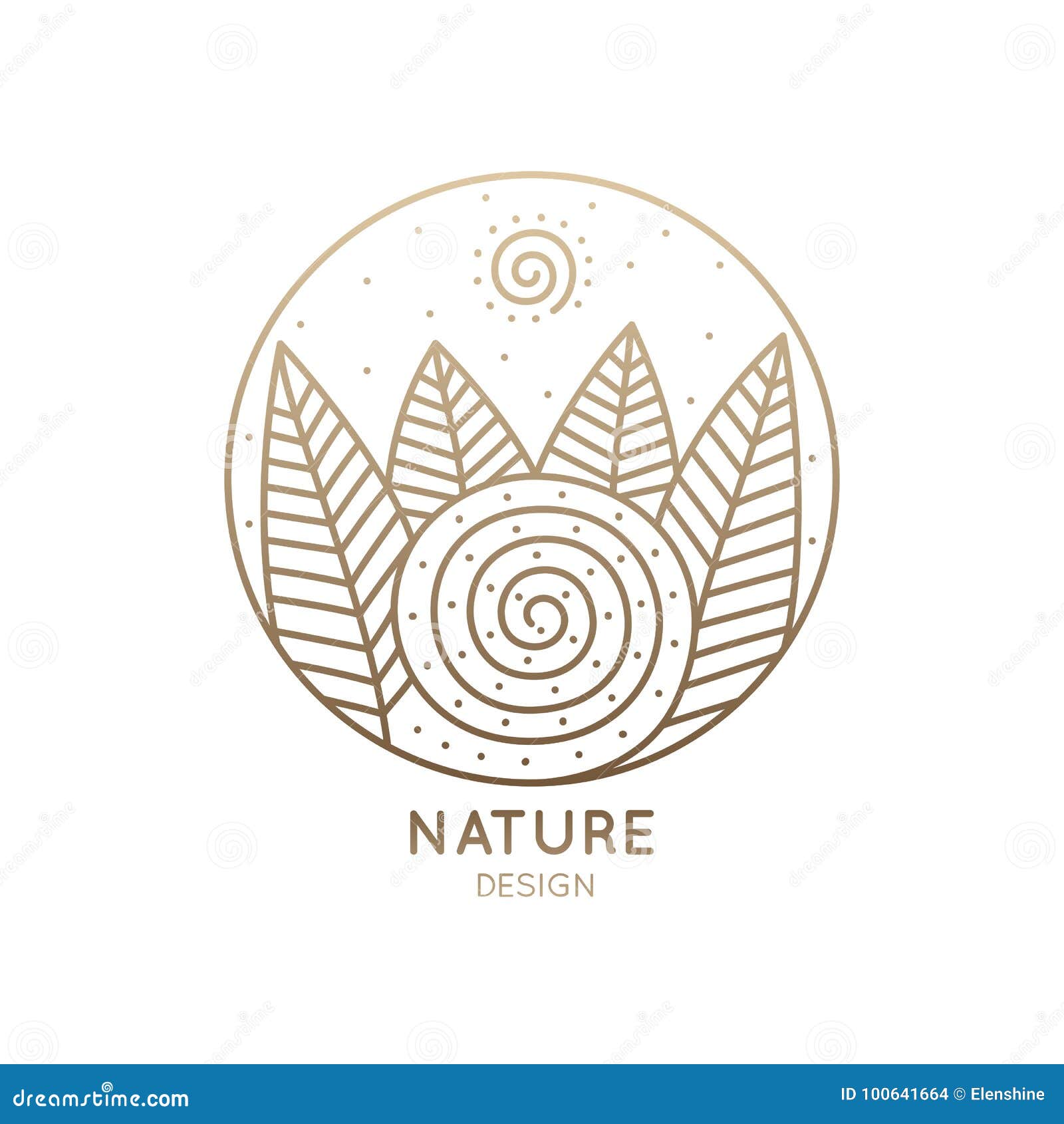 Logo circle nature stock vector. Illustration of contour - 100641664