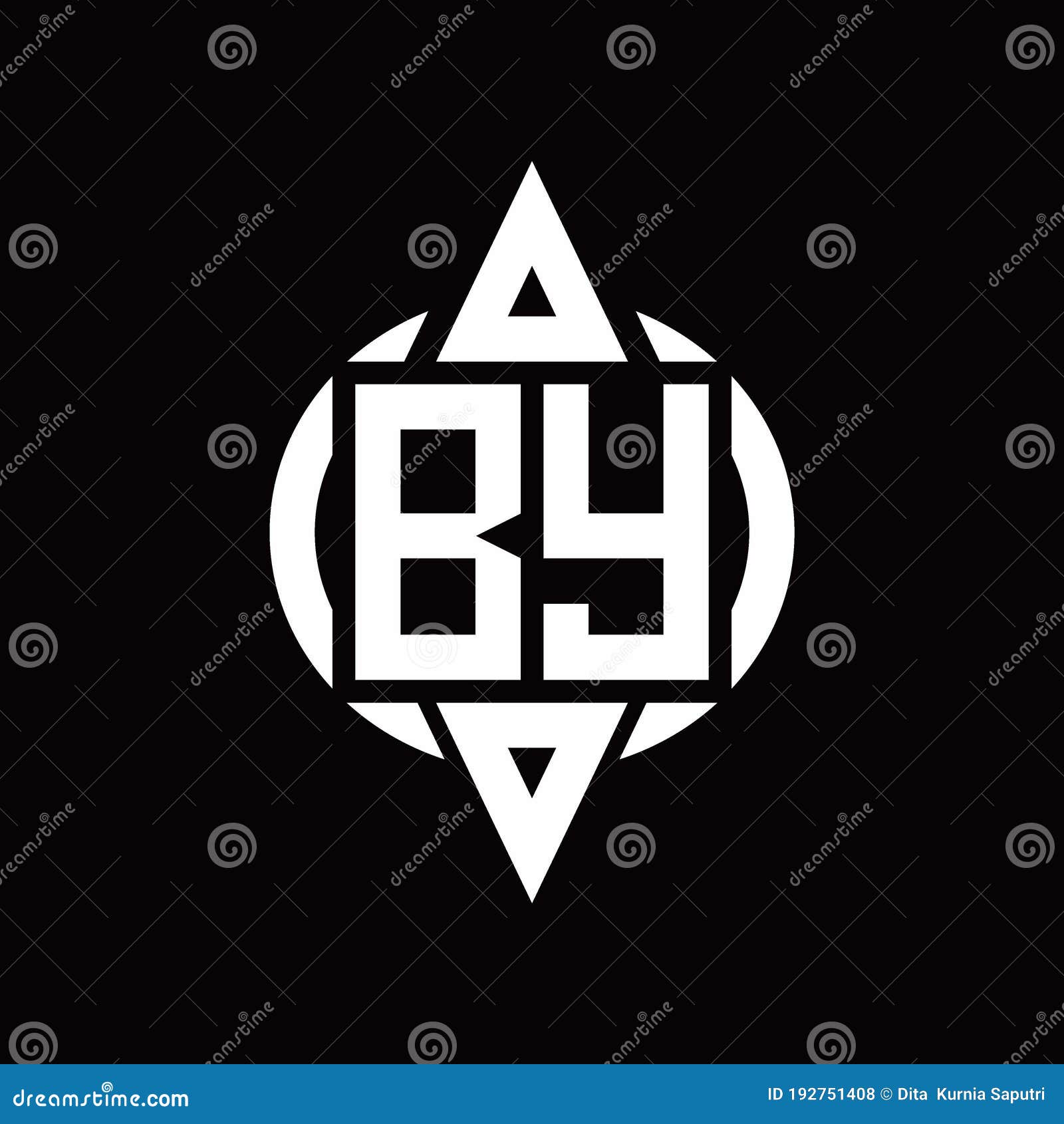 Logo with Circle Rounded Combine Triangle Top and Bottom Side Design ...