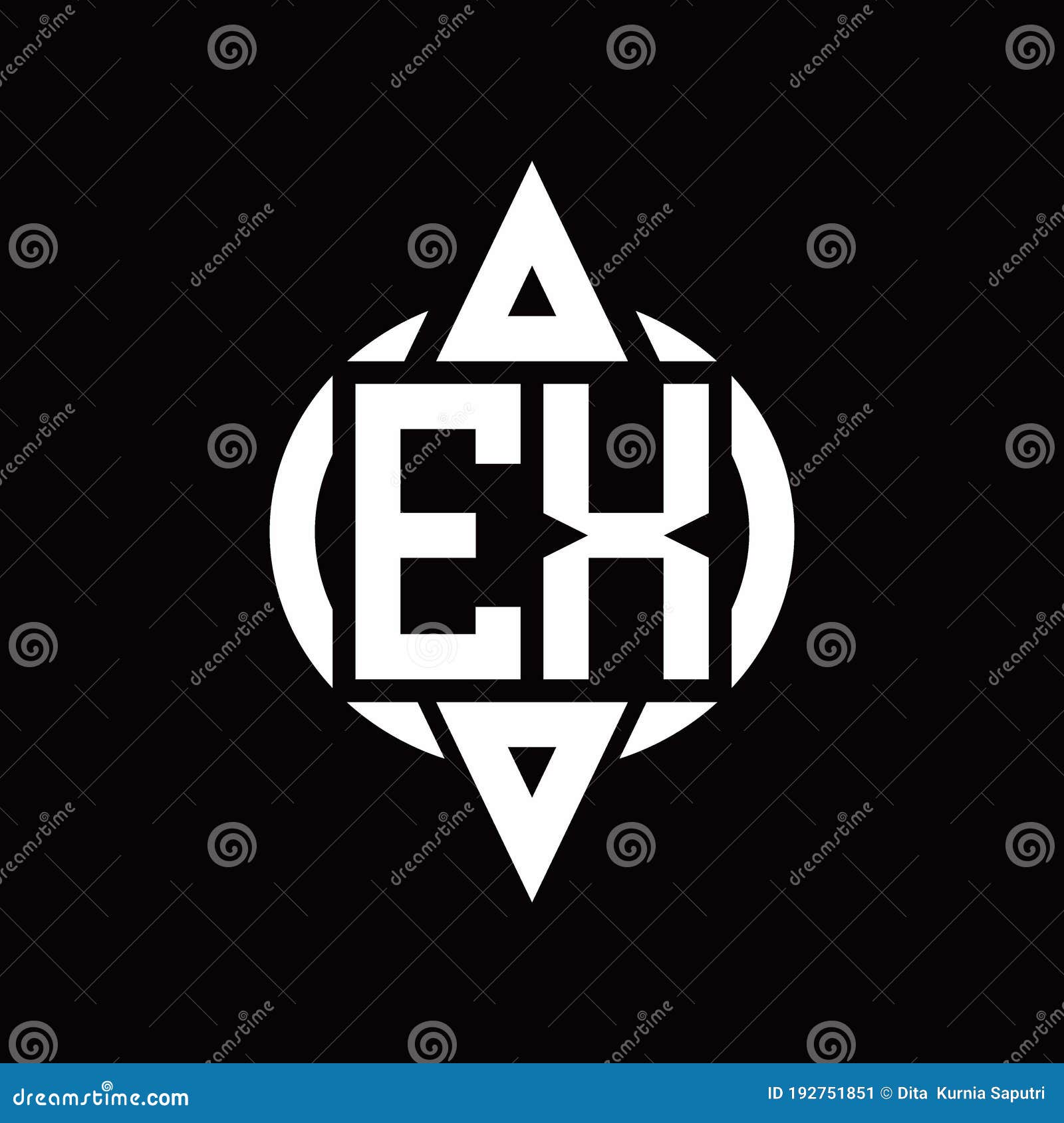 Logo with Circle Rounded Combine Triangle Top and Bottom Side Design ...