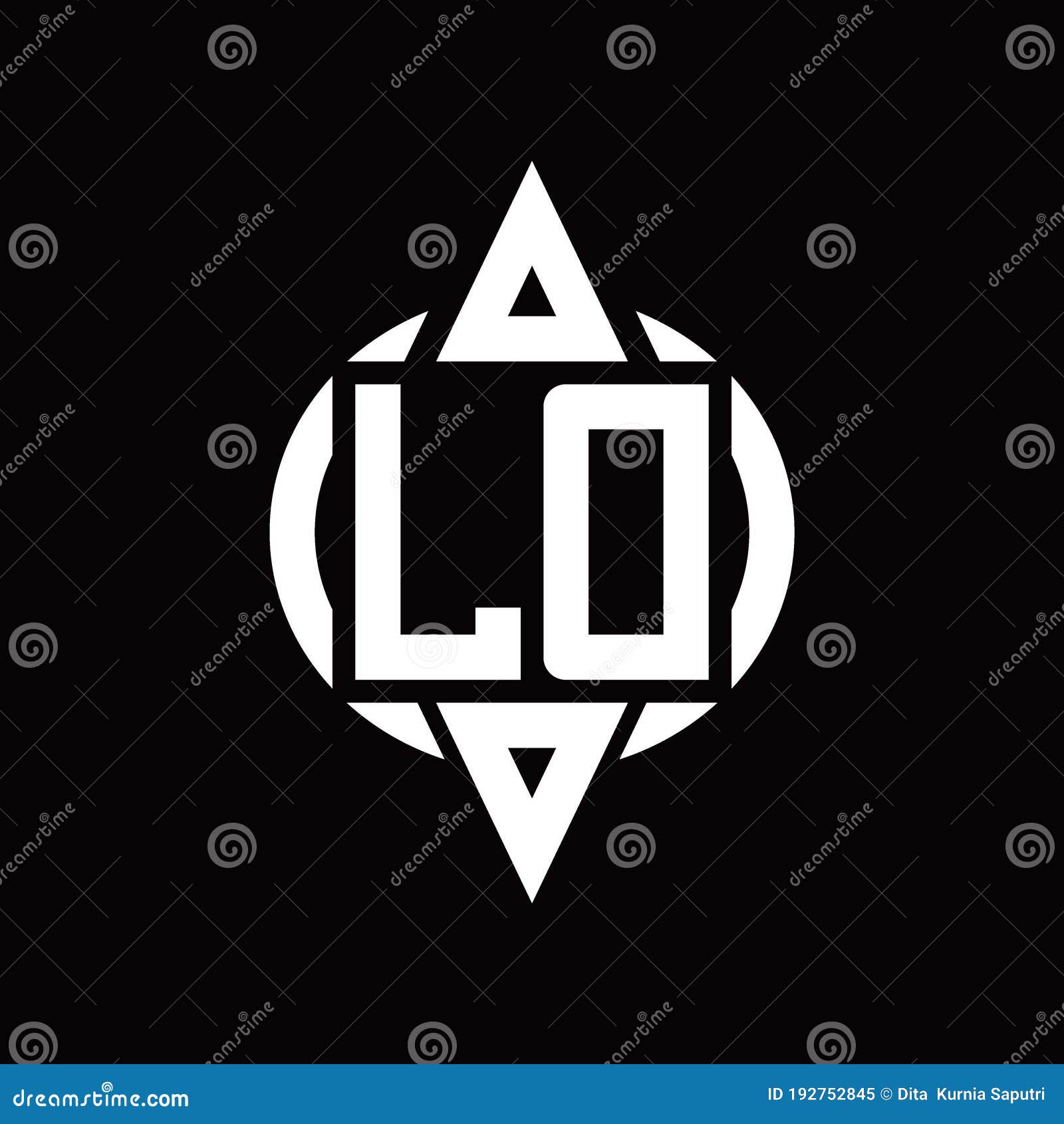 LD Logo with Circle Rounded Combine Triangle Top and Bottom Side Design ...