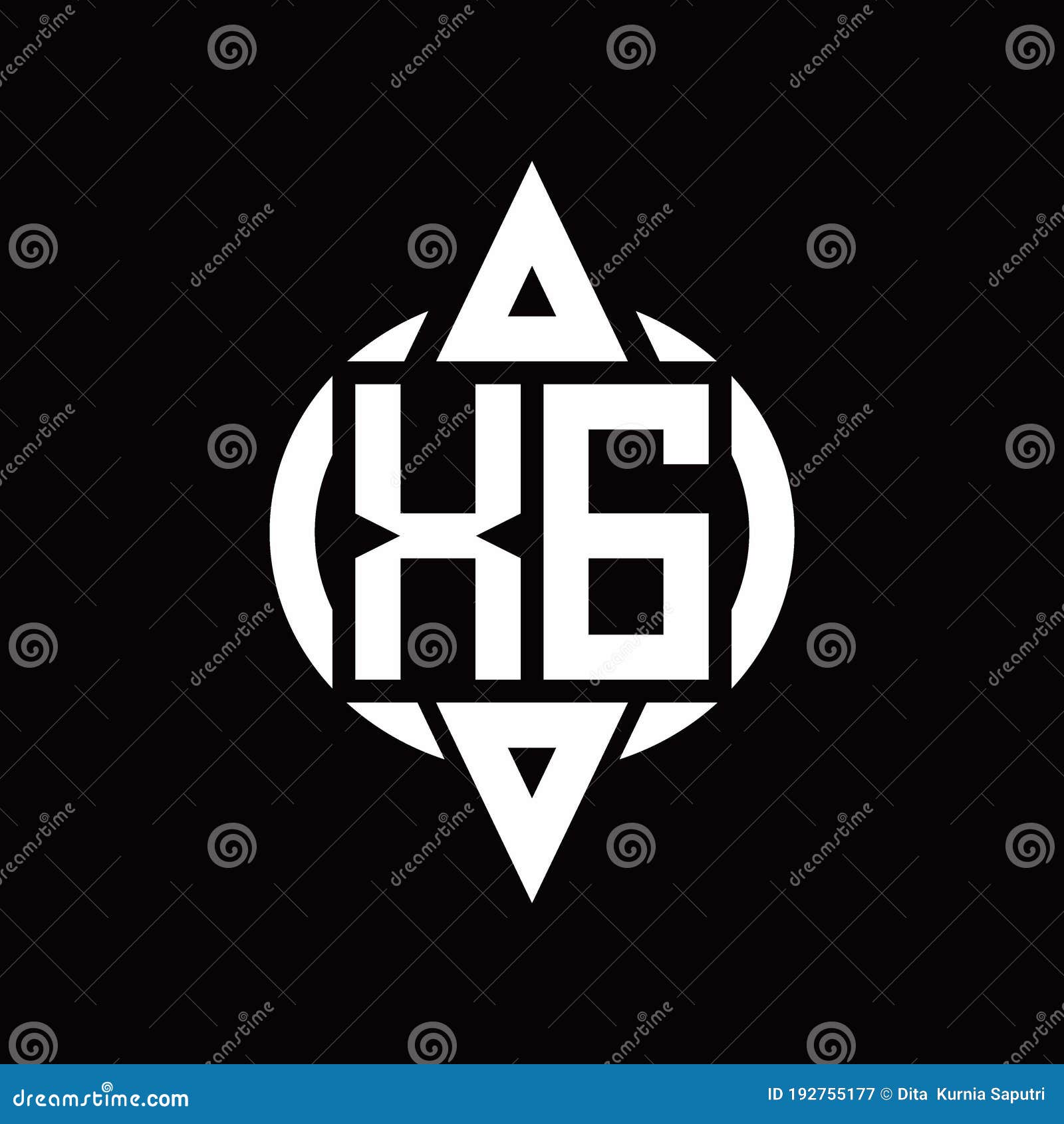 XG Logo with Circle Rounded Combine Triangle Top and Bottom Side Design ...
