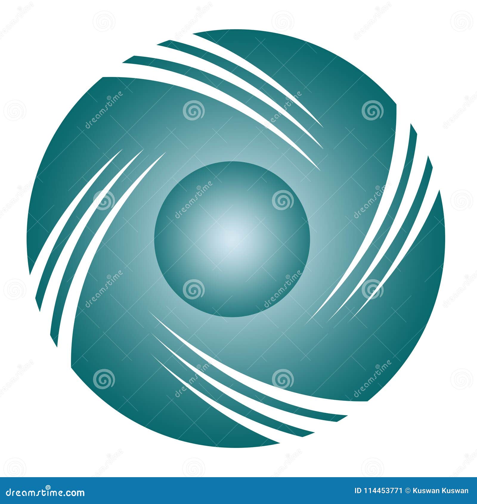 Logo Circle Simple Azul Y Cuatro Objeto 3D Stock de ilustración ...