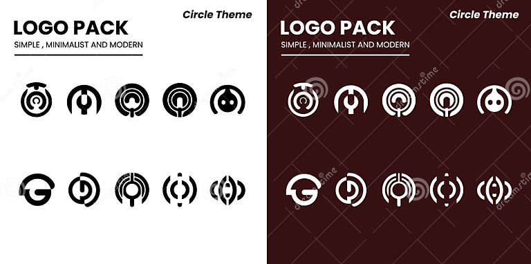 Pack of Unique Cirle Theme Logo Stock Vector - Illustration of circle ...