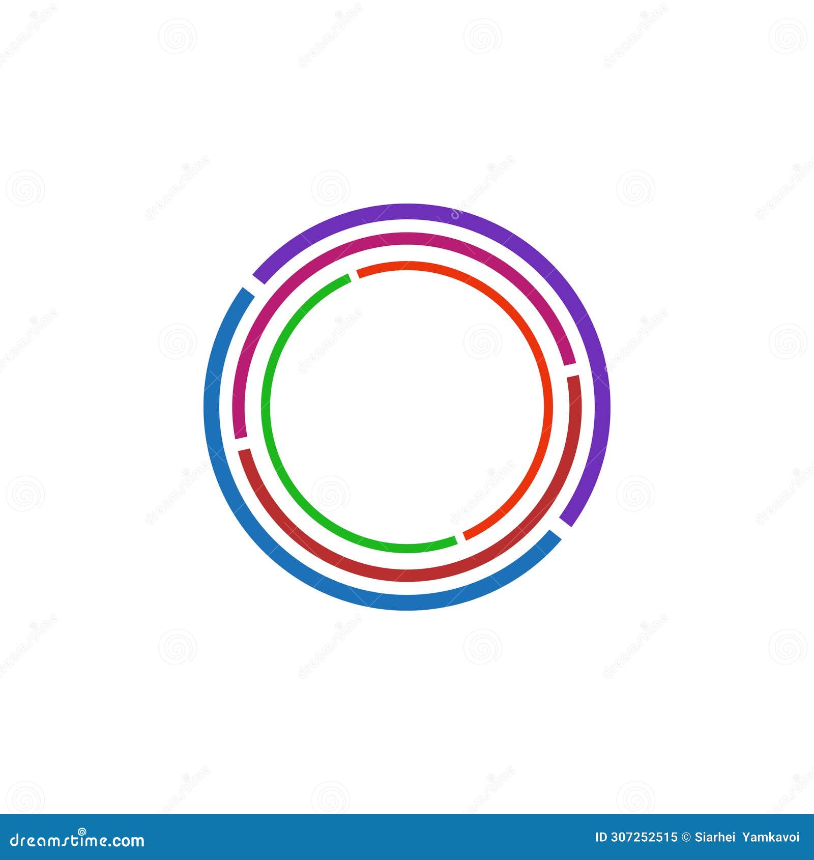 Logo of a Circular Labyrinth Empty Inside. ?olorful Round Maze Symbol ...