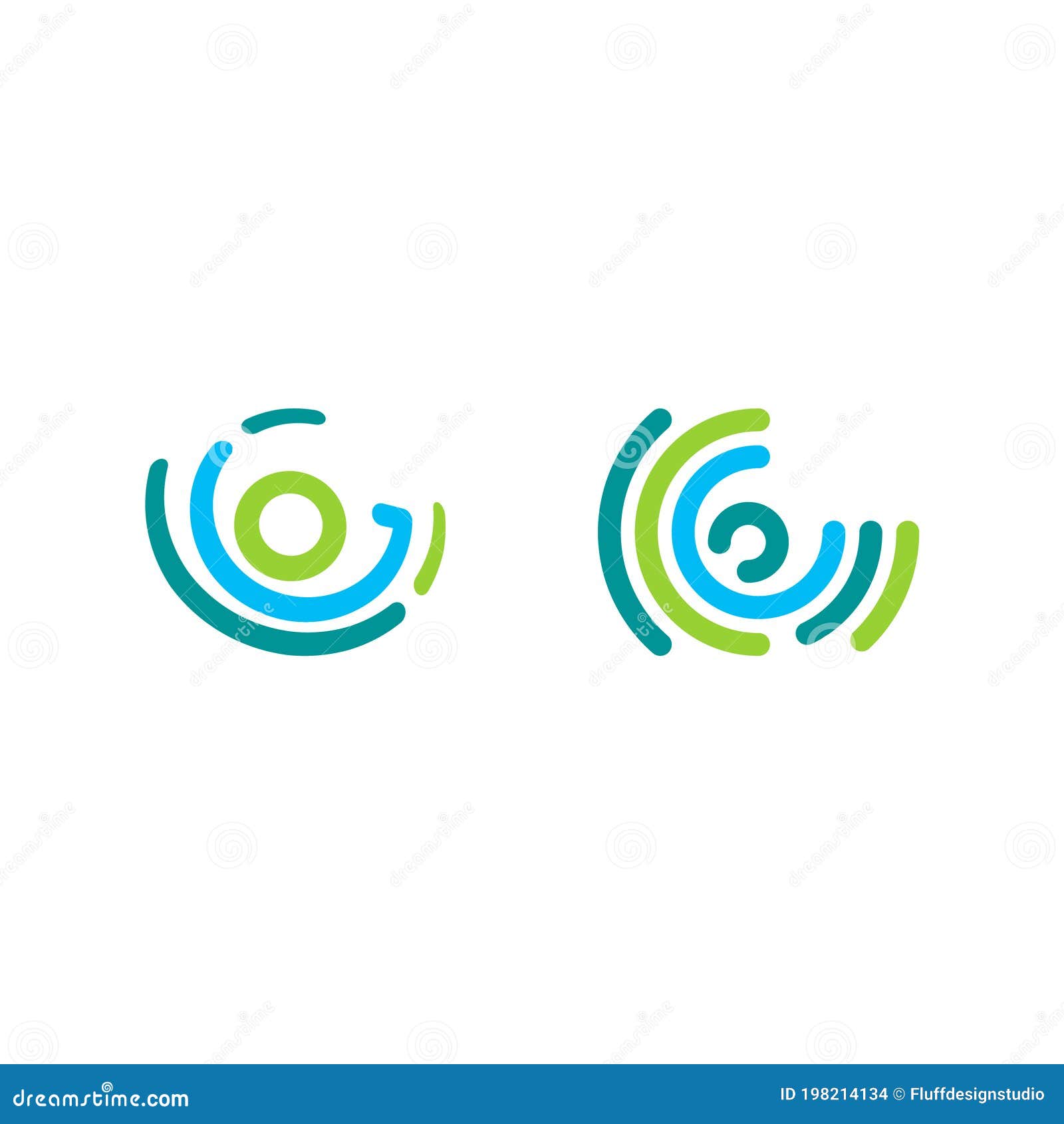 Logo Of Two Circular Ribbons Tied In A Knot Cartoon Vector ...