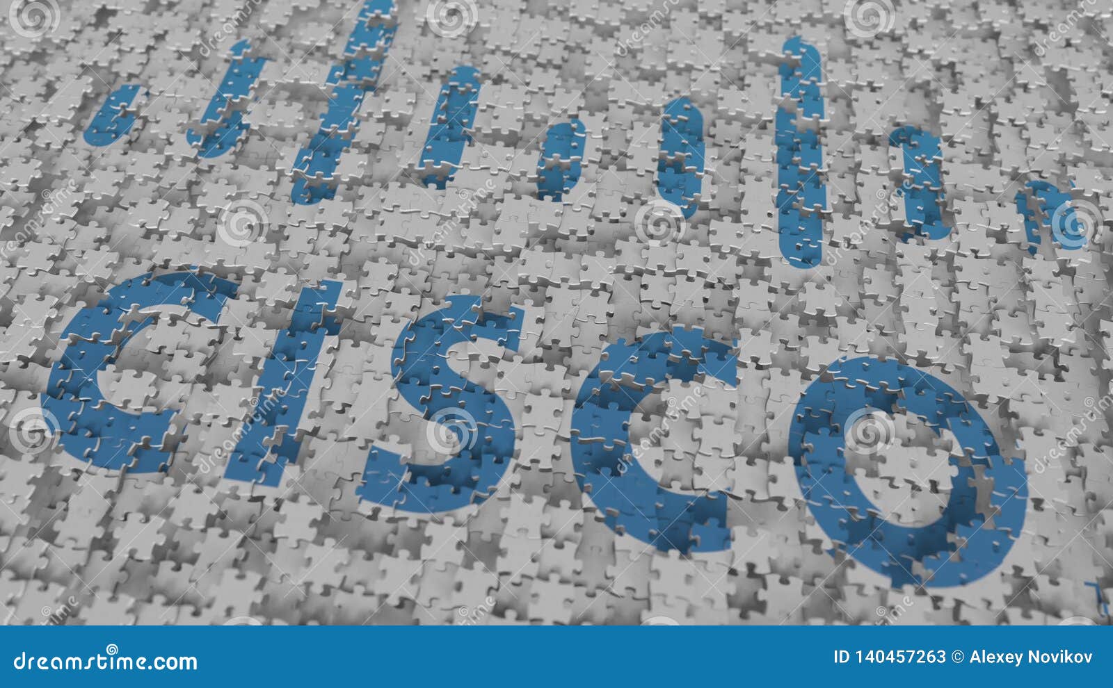 Logo of CISCO Being Made with Puzzle Pieces, Editorial 3D Rendering ...