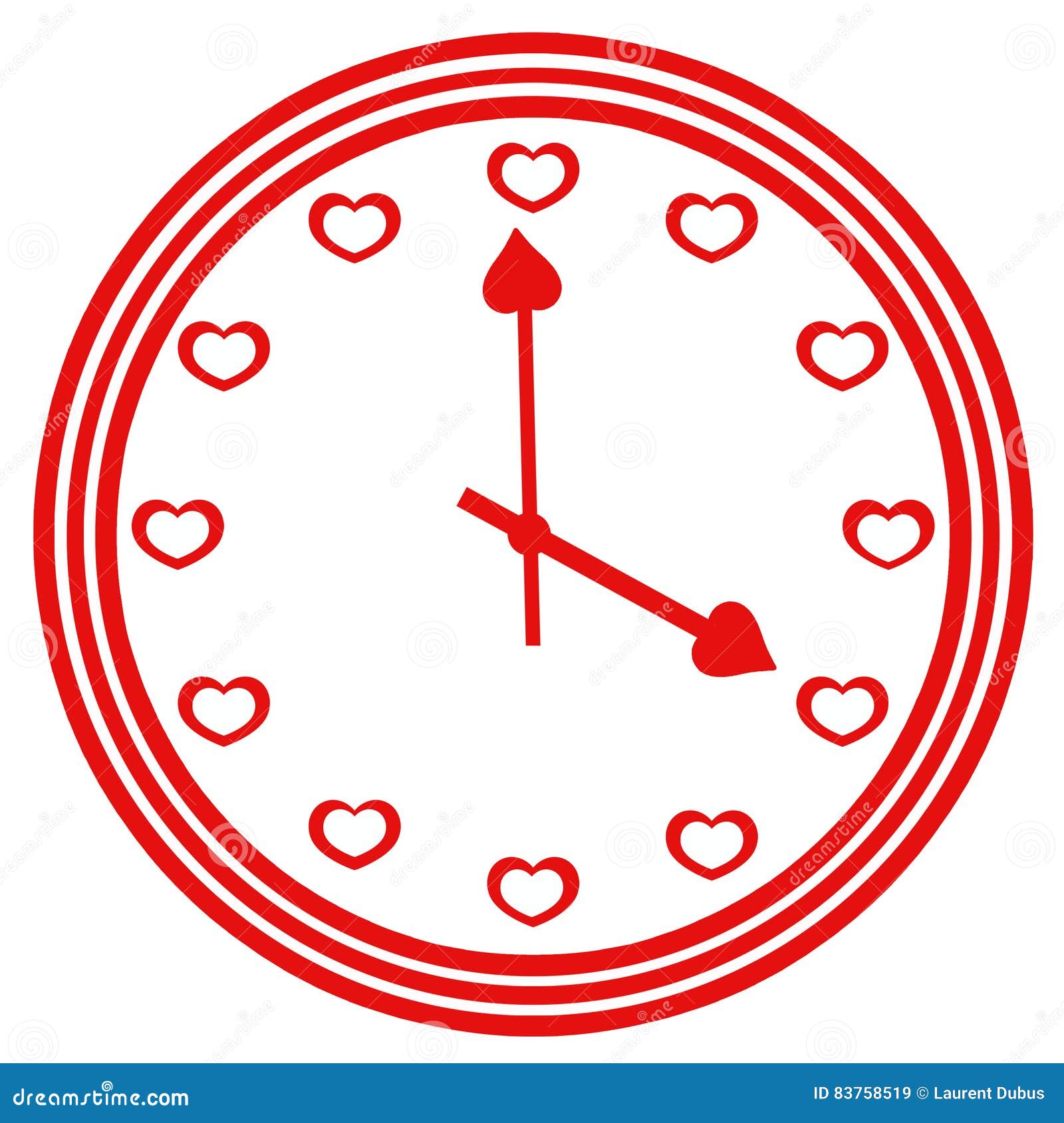 Logo clock heart stock illustration. Illustration of minutes - 83758519