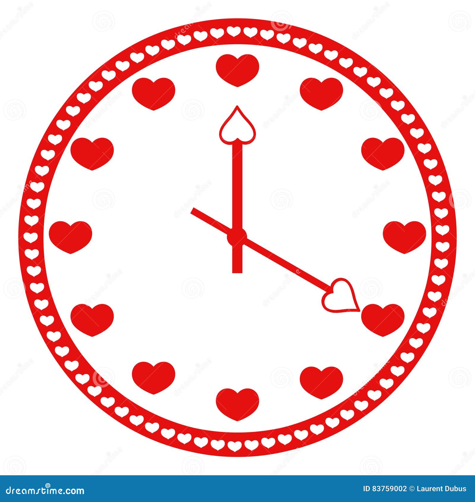Logo clock heart stock illustration. Illustration of heart - 83759002