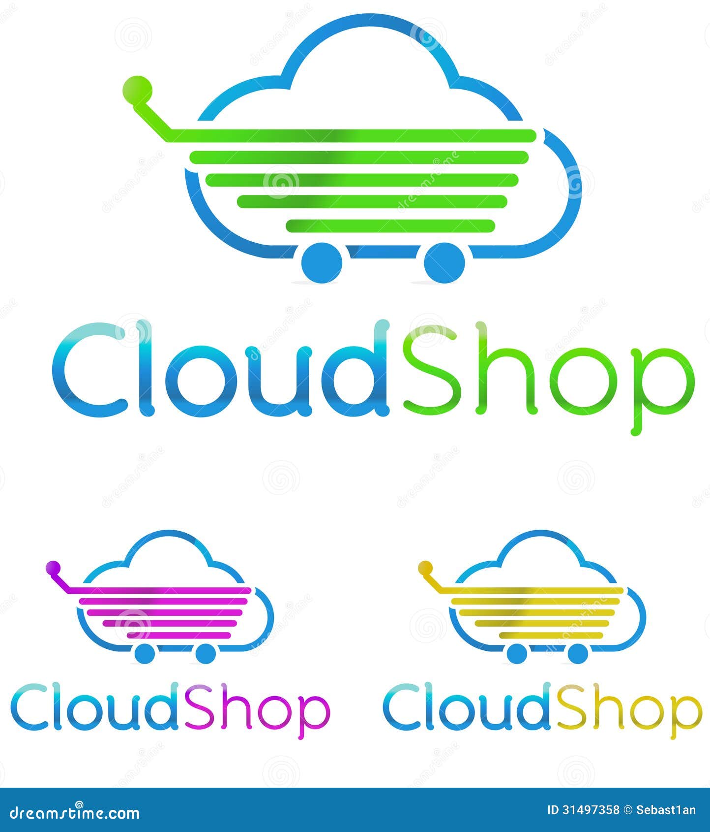 Logo Cloud Shop stock vector. Illustration of collection - 31497358